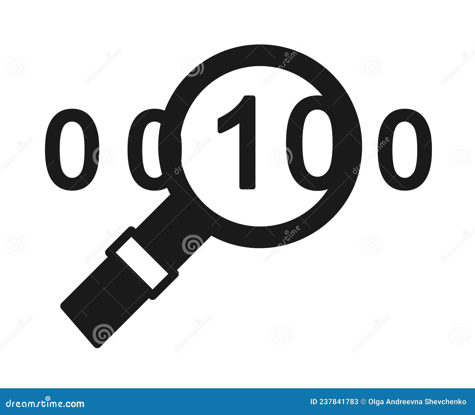 Black and White Binary Search Silhouette Icon Stock Vector ...