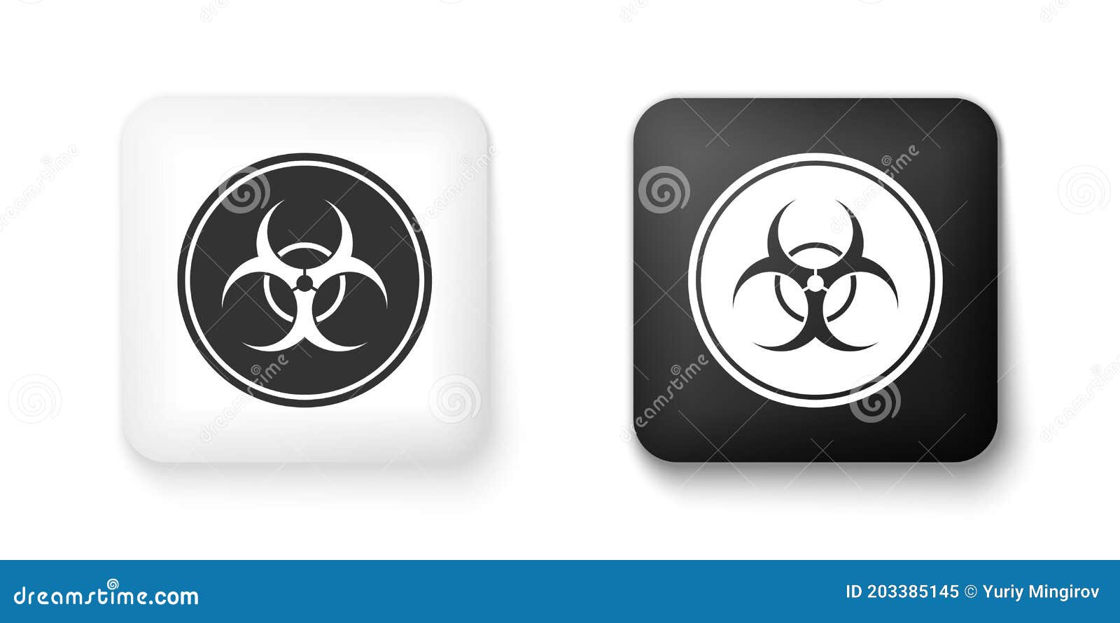 Black and White Biohazard Symbol Icon Isolated on White Background ...