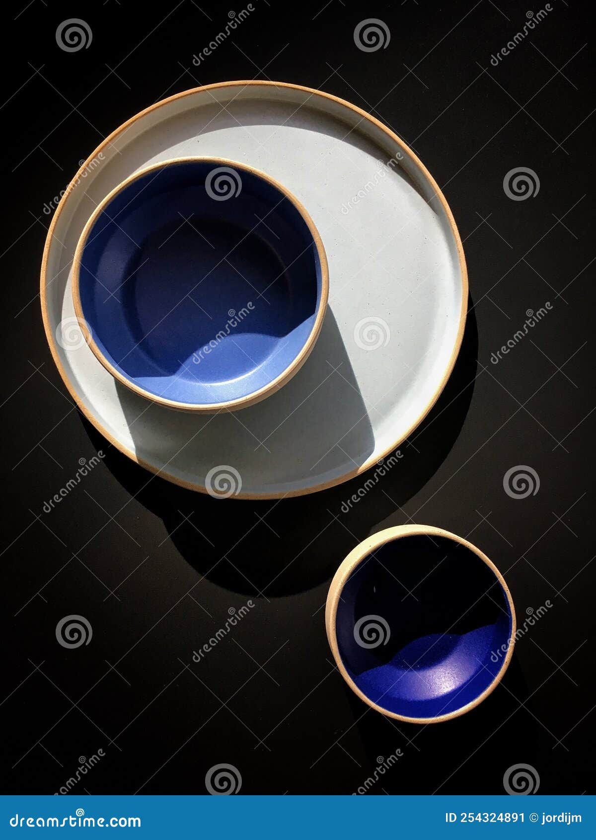 Black, White and Blue Boll, Plates and Trays Stock Image - Image of ...