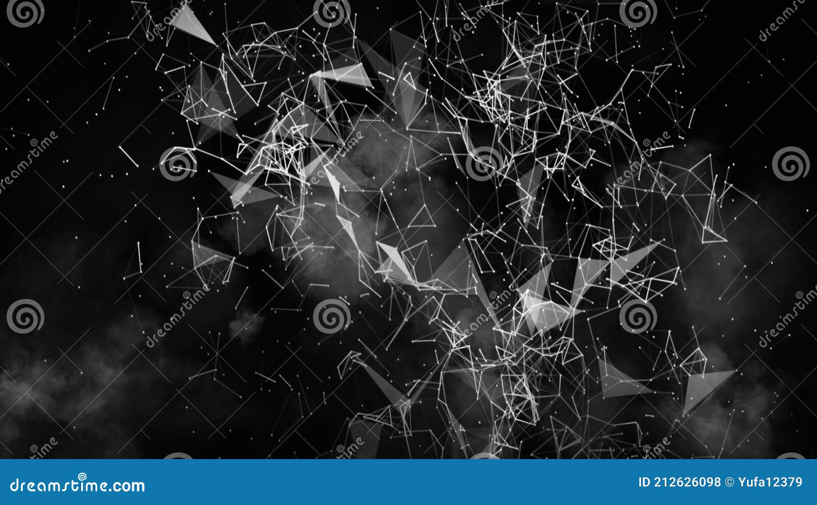 Black and White Blurred Abstract Plexus Particle Effect Background ...