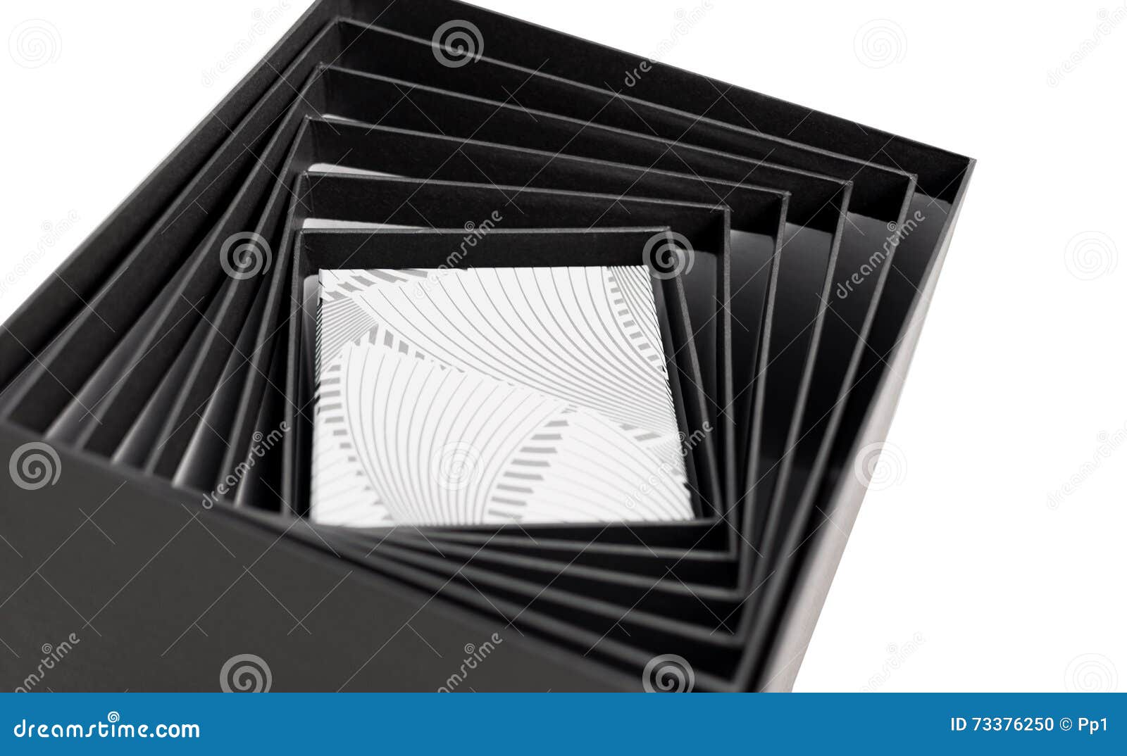 Black White Box Open Spiral Gift Isolated Stock Photo - Image of ...