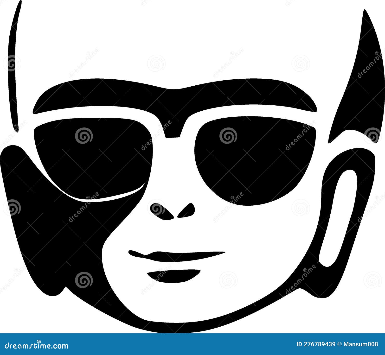 Black and White of Boy Face Icon Stock Illustration - Illustration of ...