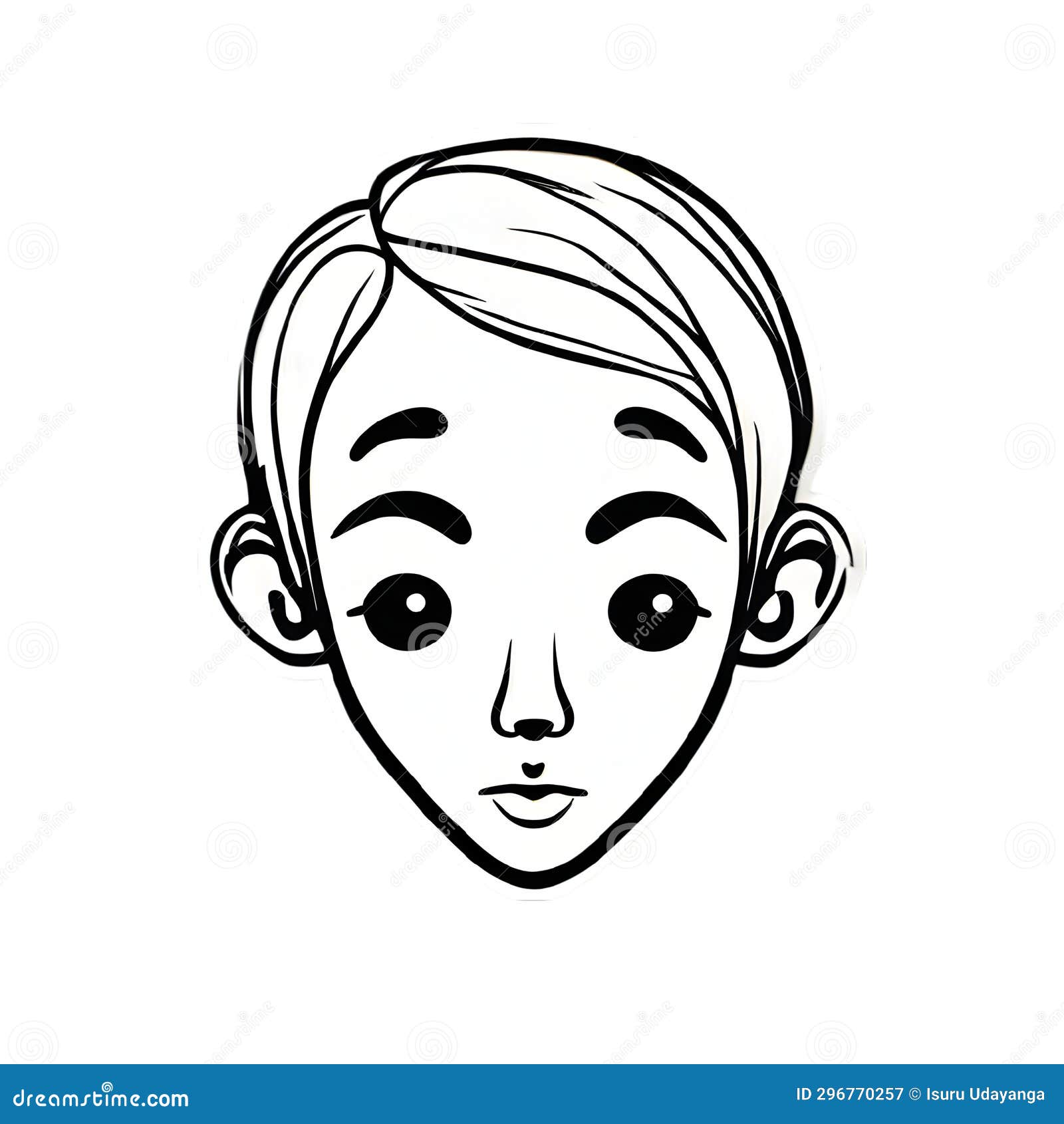 Black And White Boy Face Meme Character Sticker. Transparent Background ...