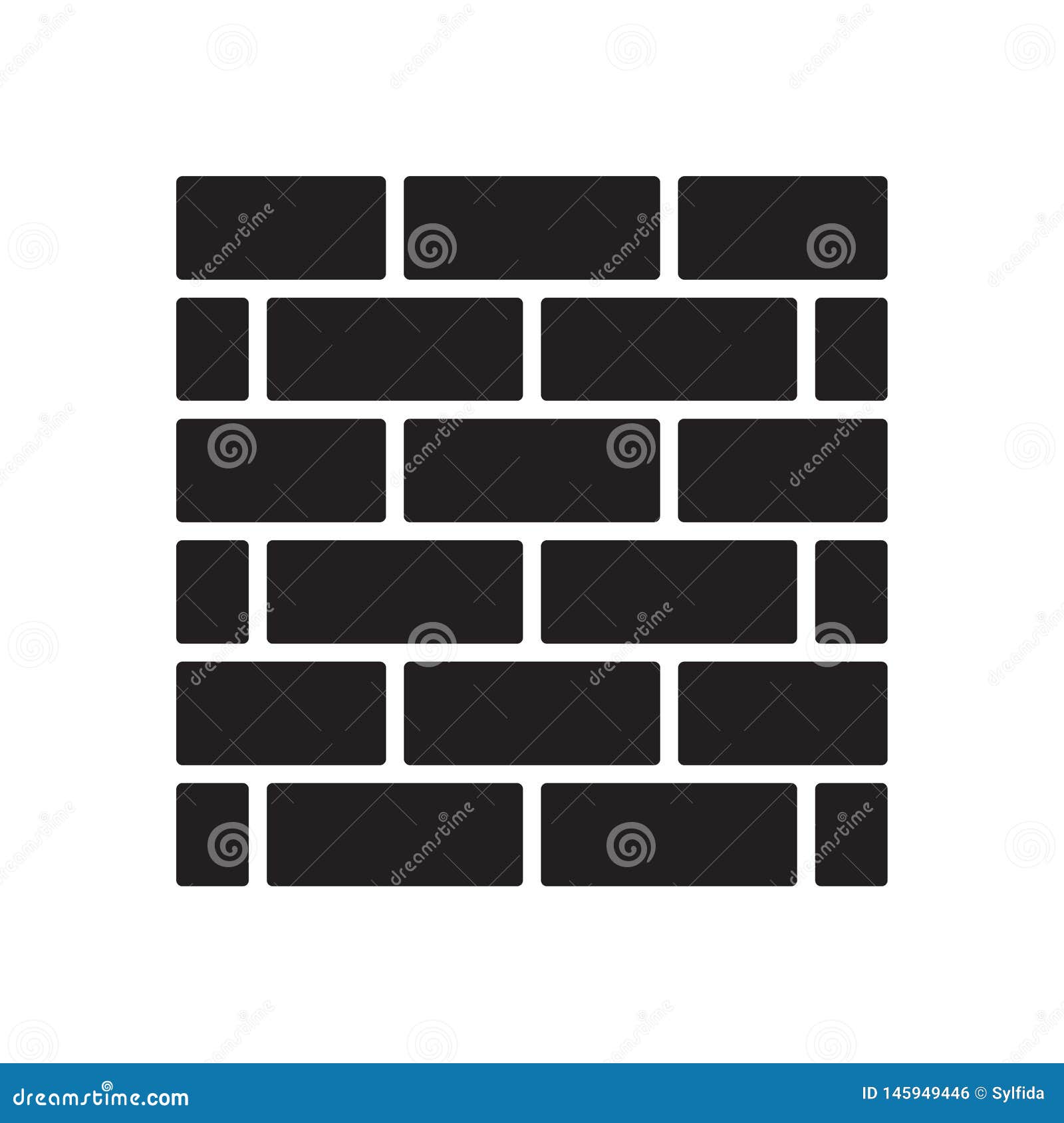 Black and White Brickwork Icon. Vector Illustration Stock Illustration ...