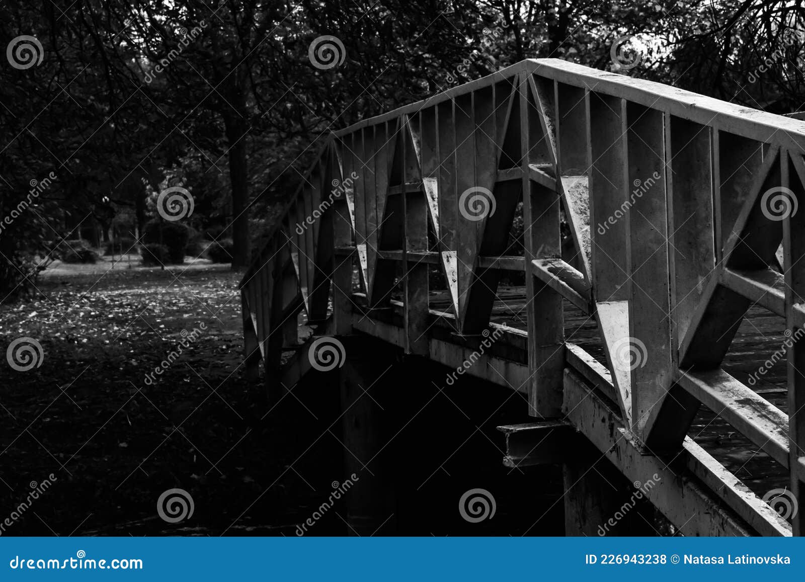 Dark and Scary Bridge in the Park Stock Photo - Image of photograph ...