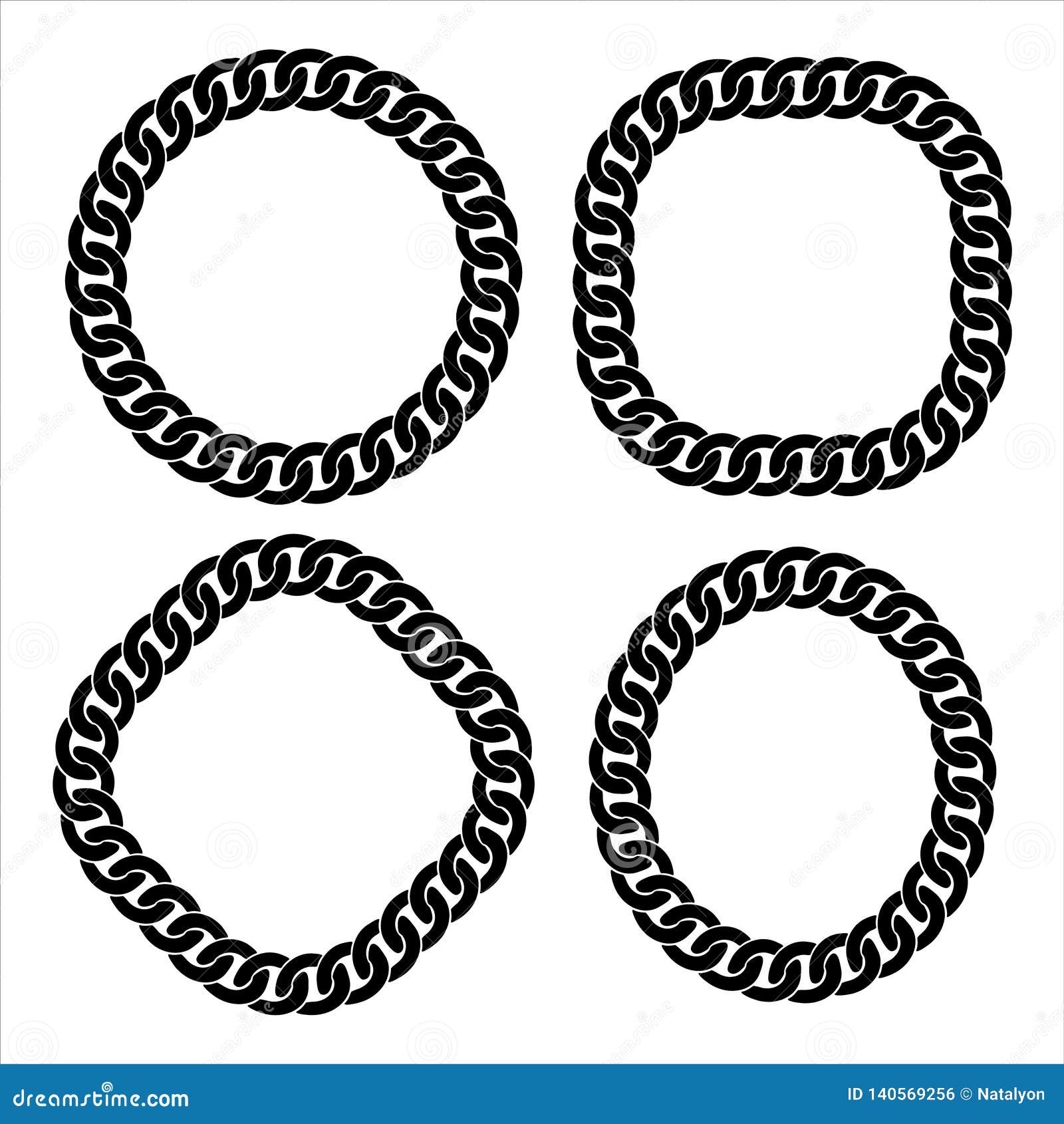 Black and White Brutal Metal Chain Frames, Vector Template Stock Vector ...