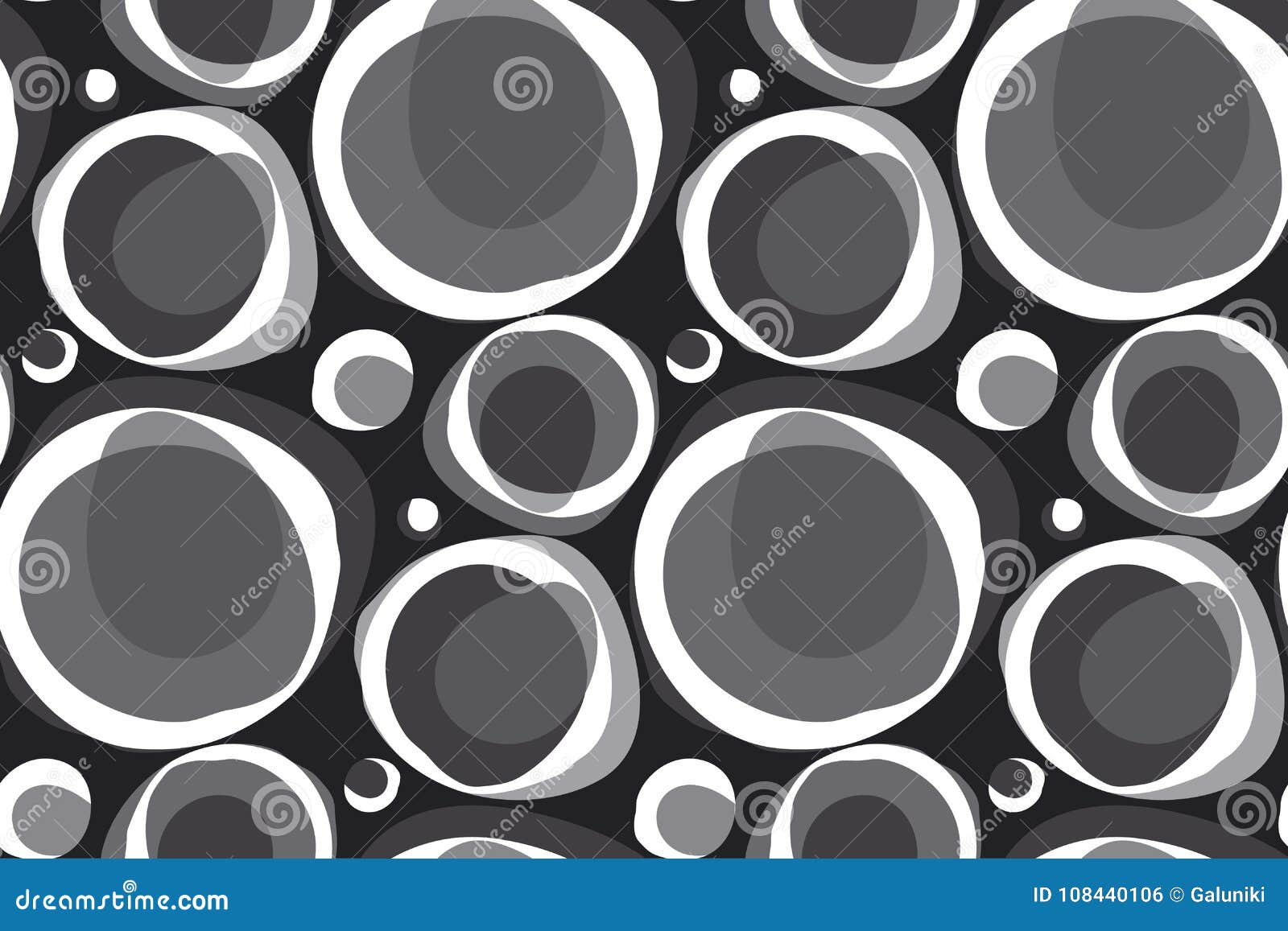 Black and White Bubble Pattern in Retro Vintage Textile Style. Stock ...