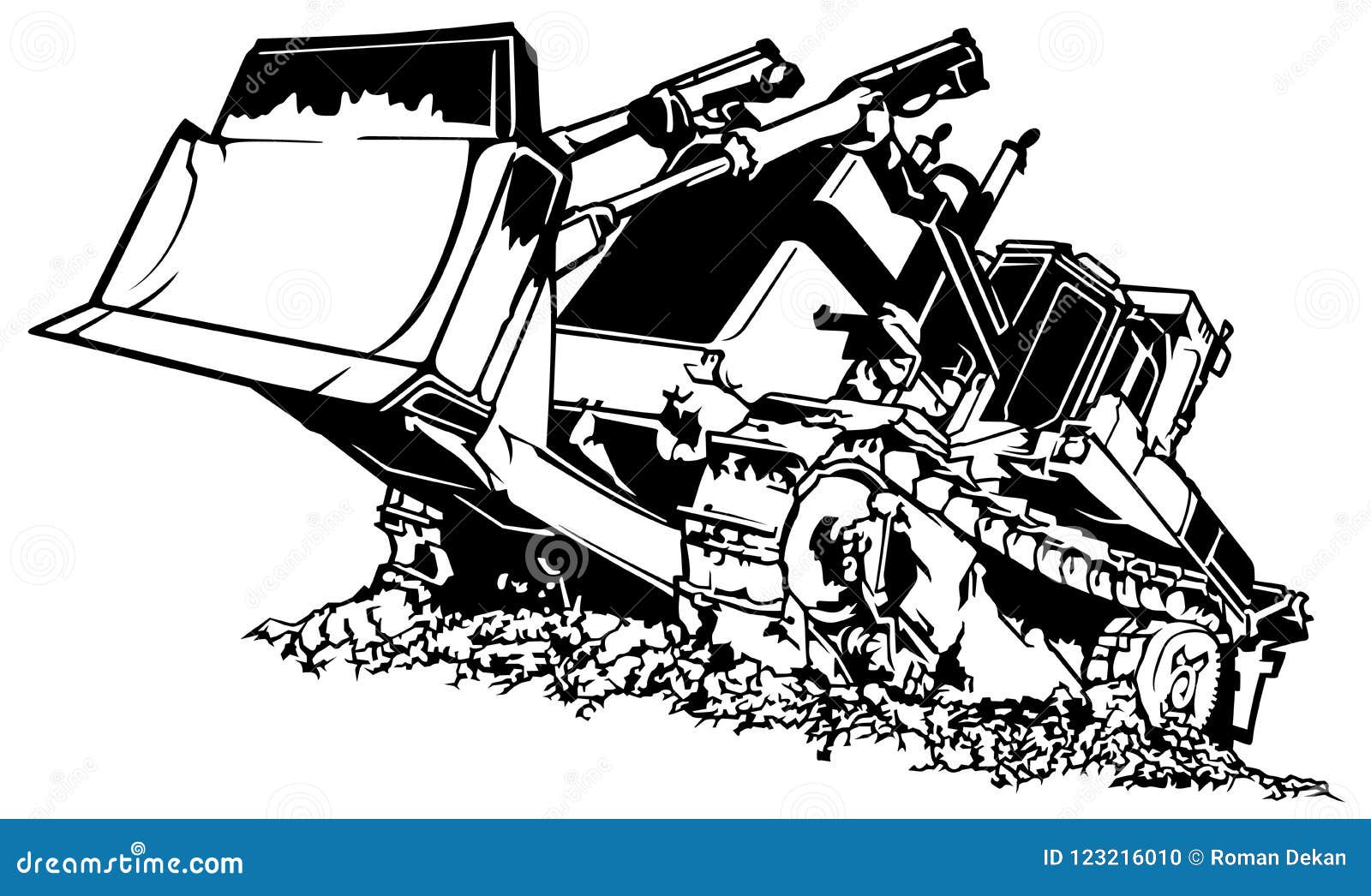 Bulldozer Vector Illustration | CartoonDealer.com #2566090