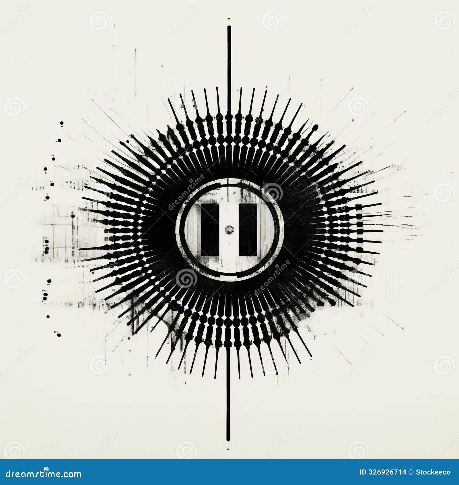 Black and White Bullseye Barcode Art on Paper Design Stock Illustration ...