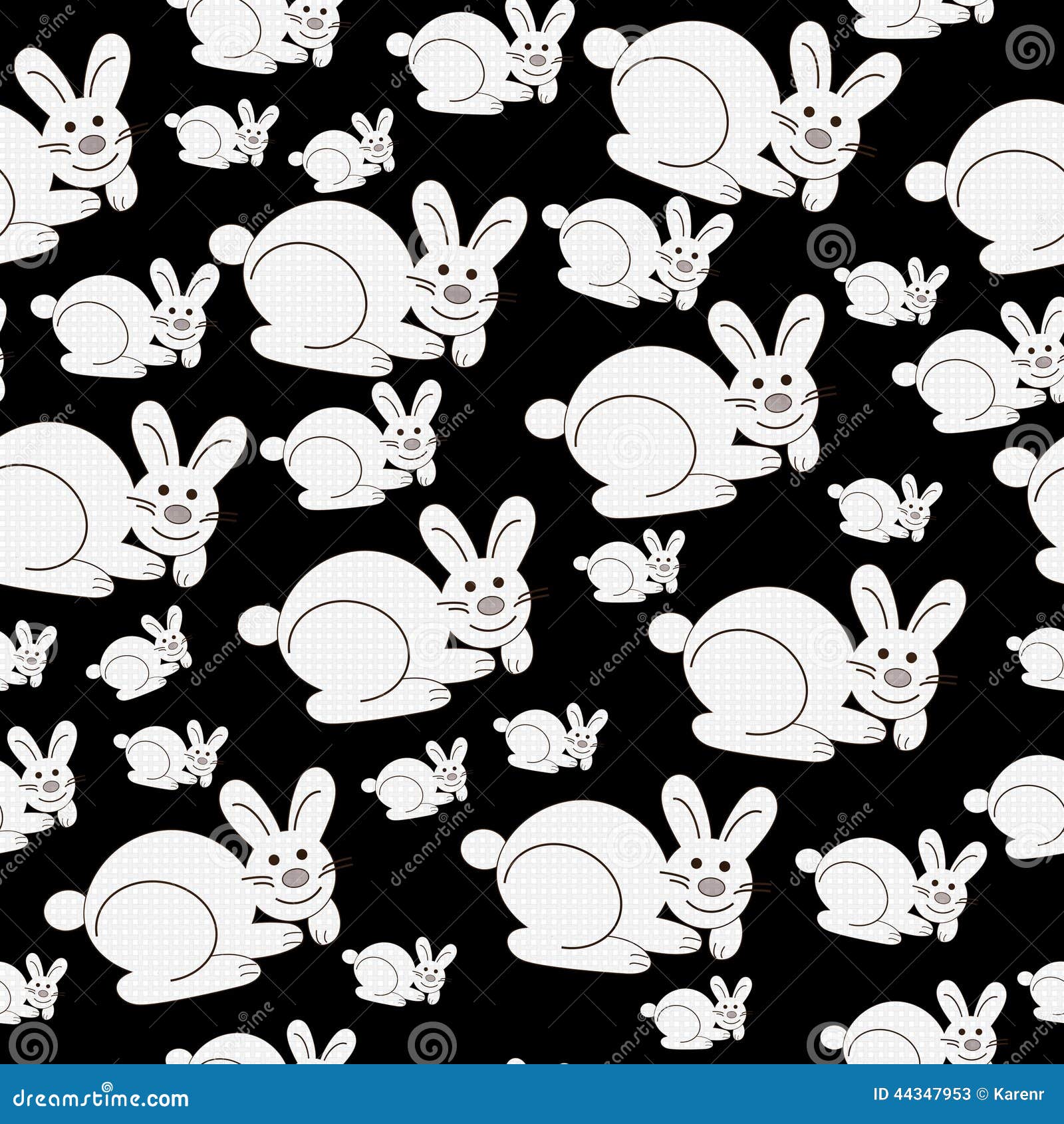 Black and White Bunny Textured Fabric Repeat Pattern Background Stock ...