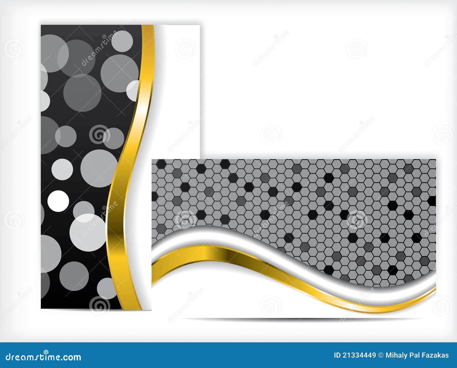 Black and White Business Card with Gold Wave Stock Vector ...