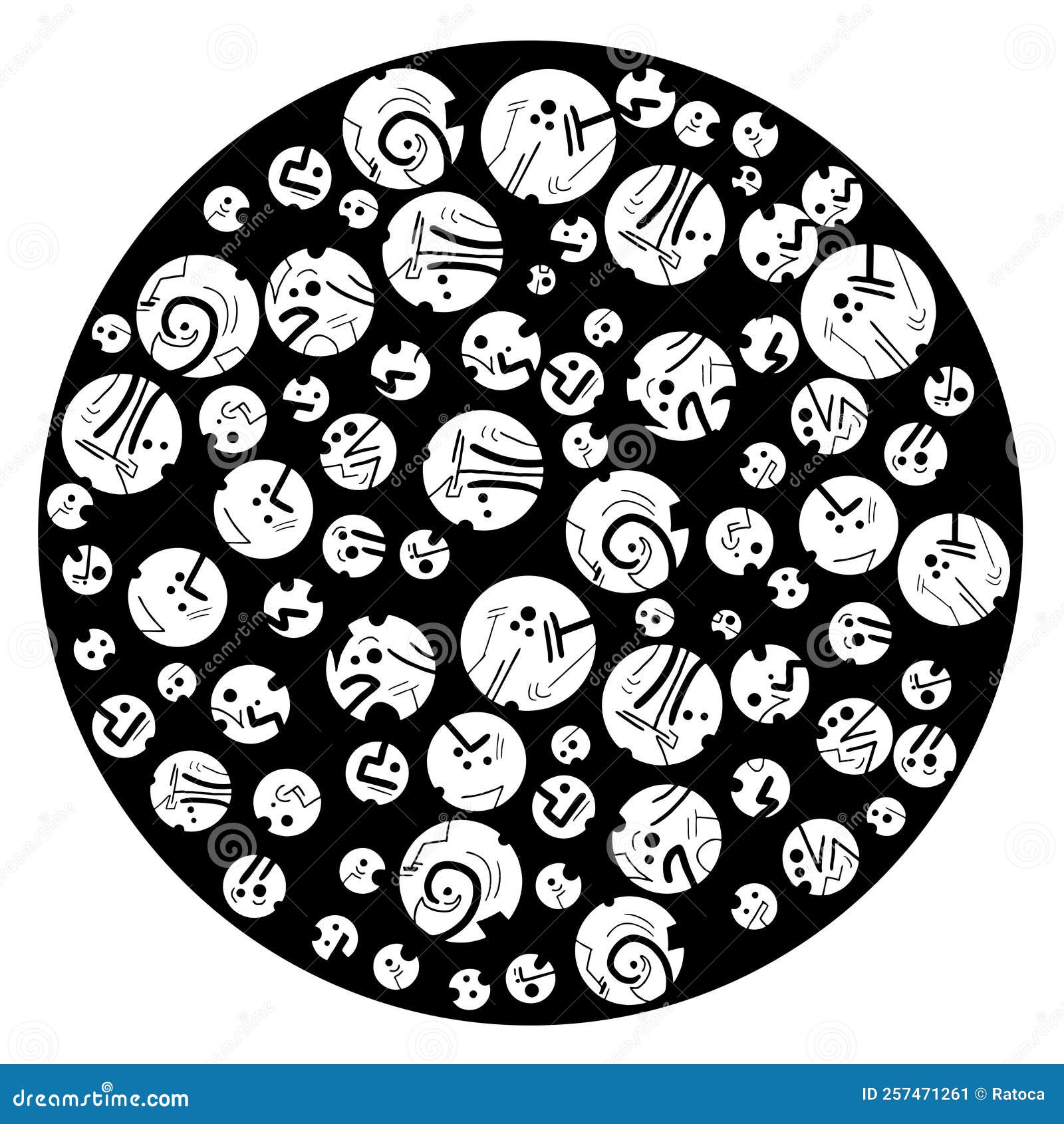 Black and white button stock vector. Illustration of abstract - 257471261