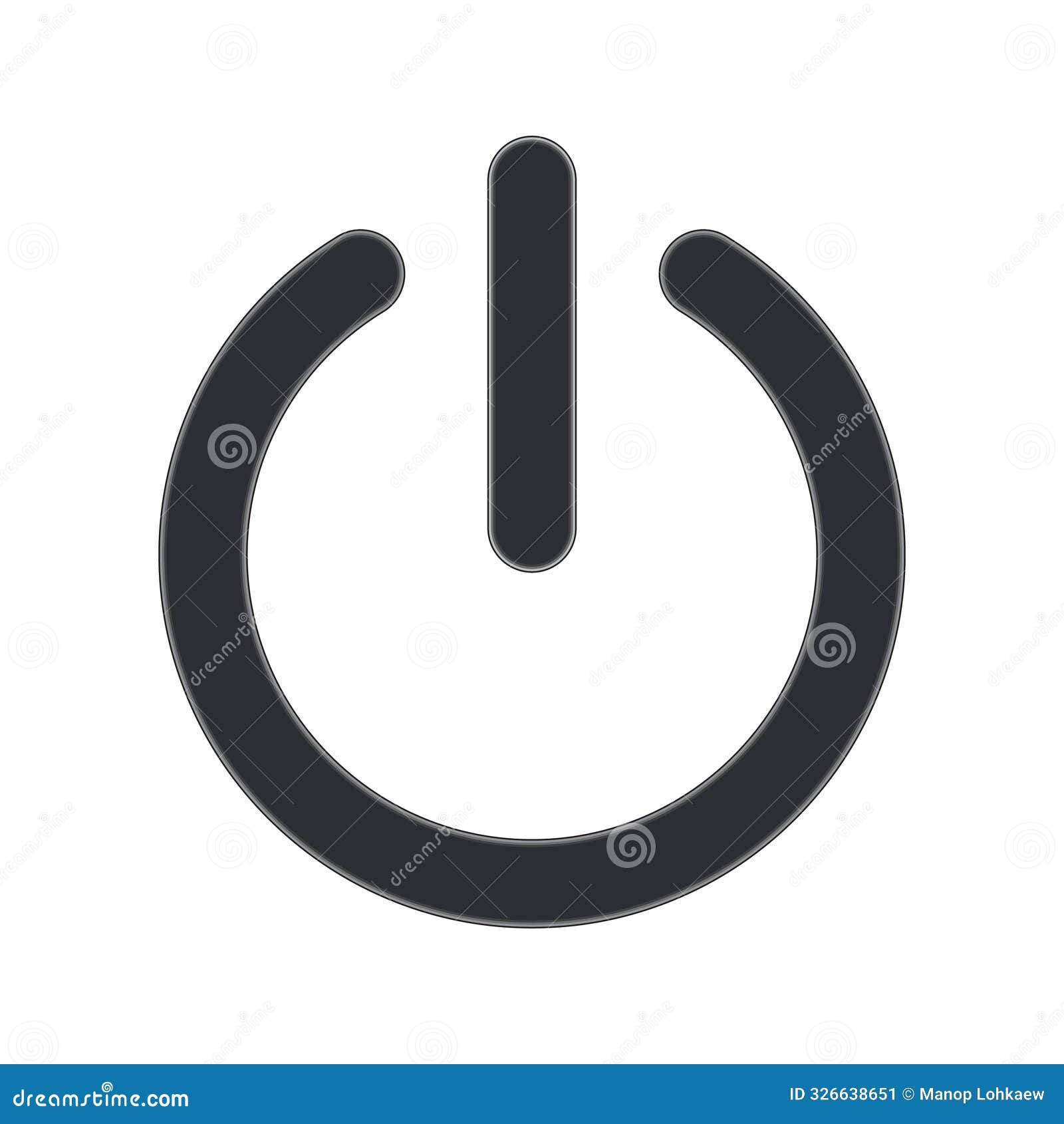 Black and White Button on Off Sign Vector Illustration Stock ...