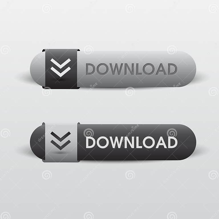 Black and White Button Set Round and Square Buttons Stock Vector ...