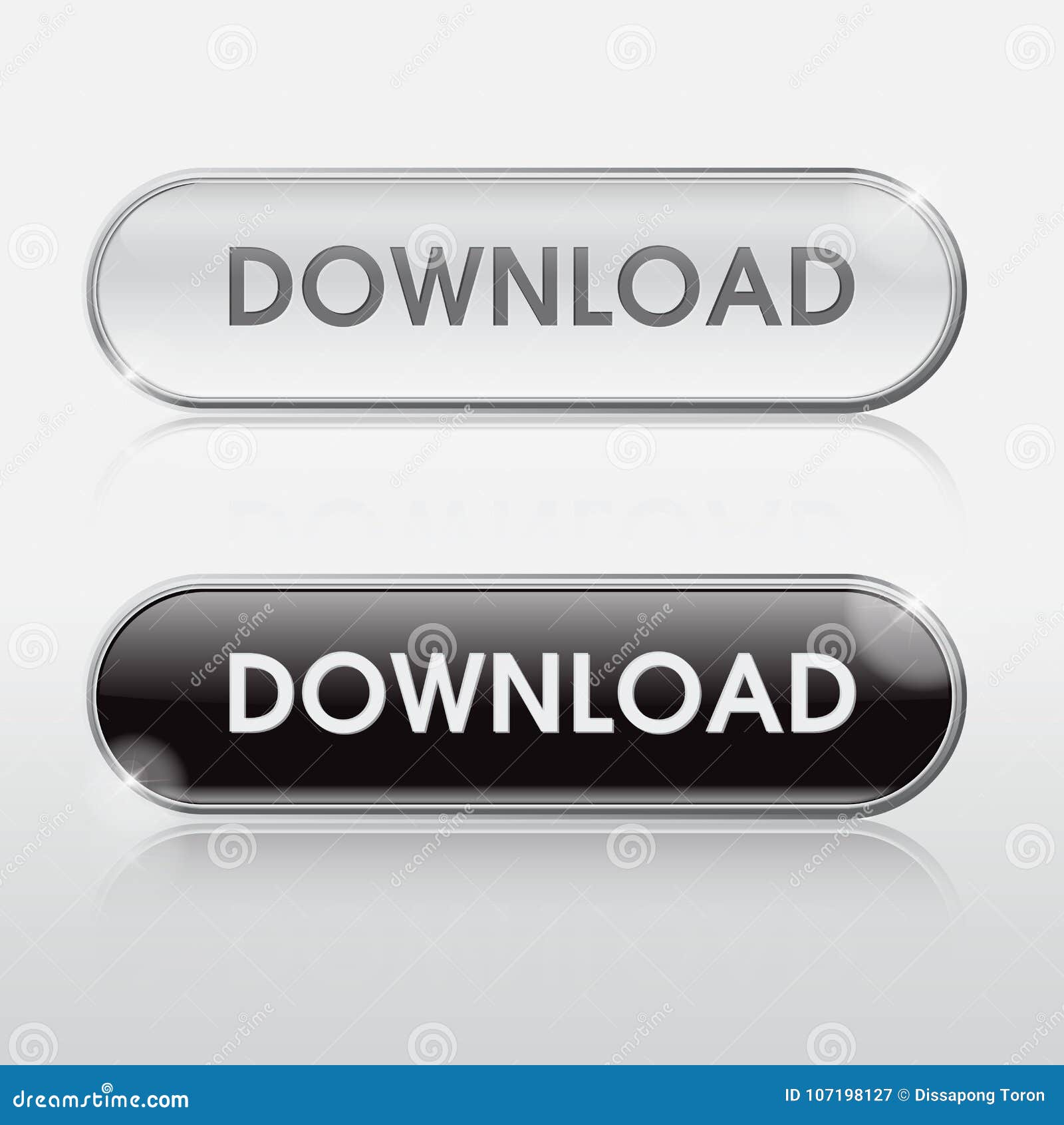 Black and White Button Set Round and Square Buttons Stock Vector ...