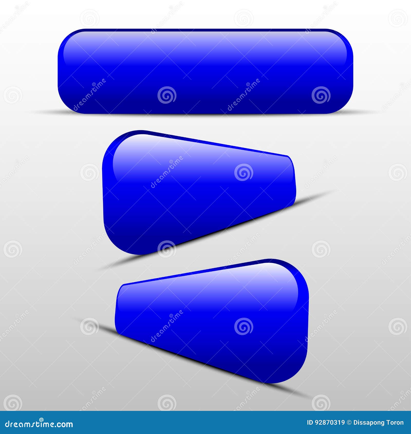 Black and White Button Set Round and Square Buttons Stock Vector ...