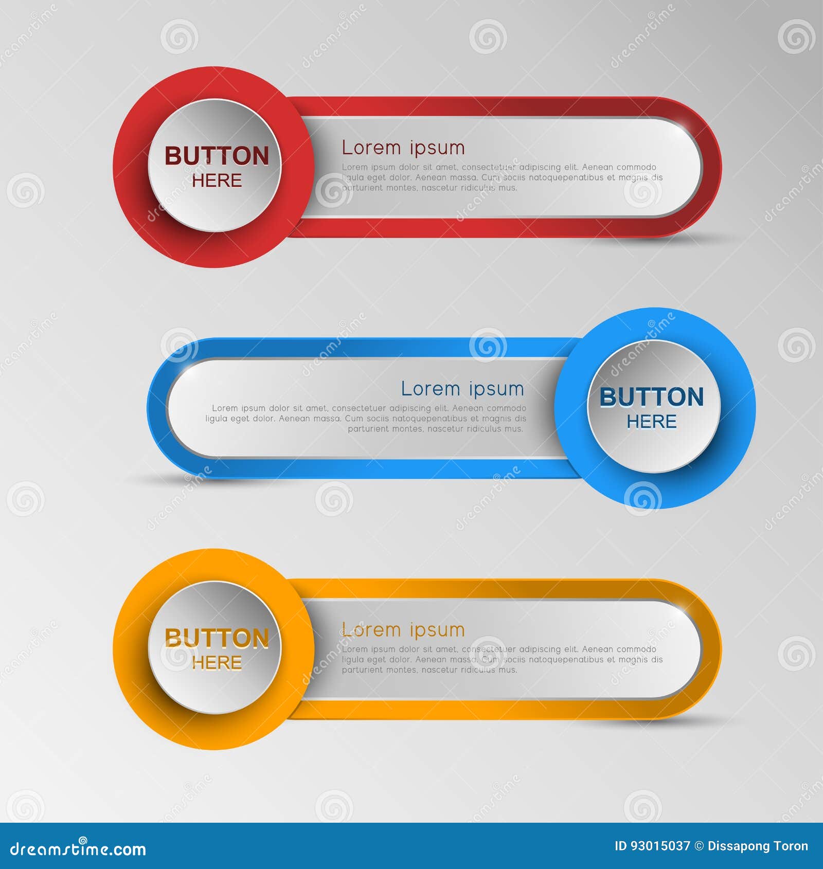 Black and White Button Set Round and Square Buttons Stock Illustration ...