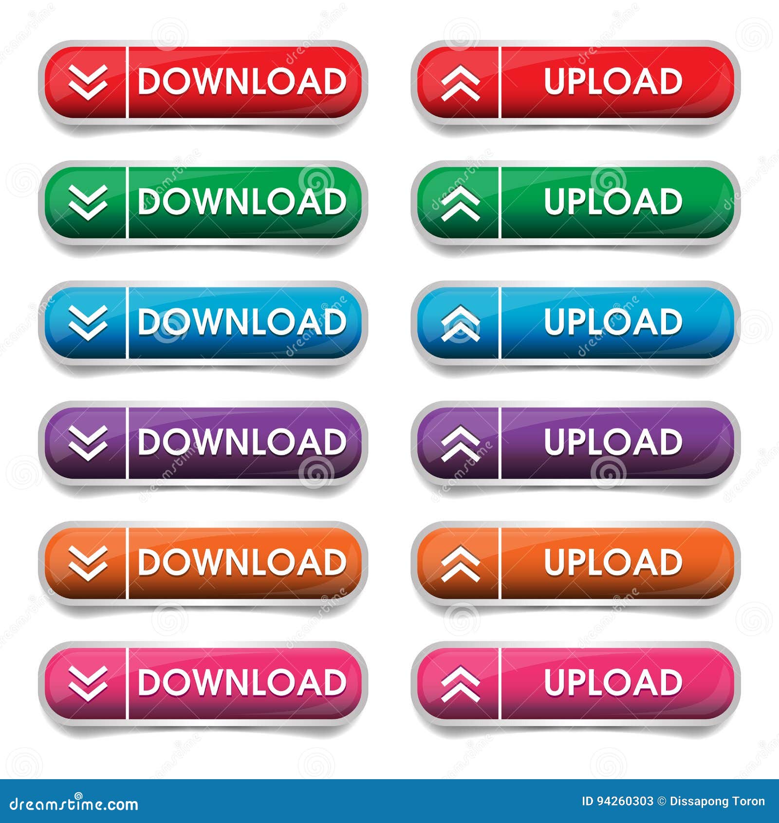 Black and White Button Set Round and Square Buttons Stock Vector ...