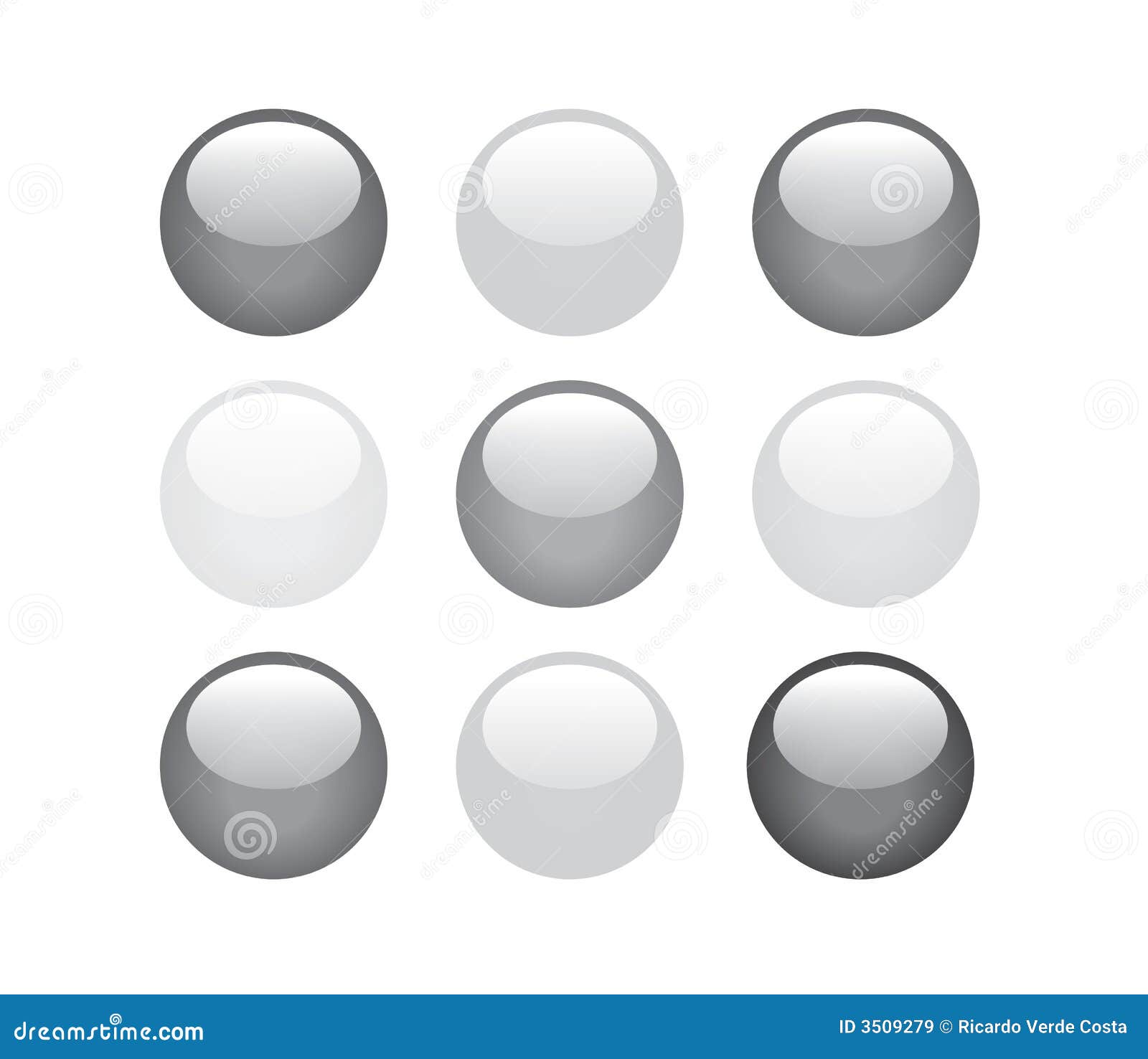 Black and white buttons stock vector. Illustration of active - 3509279