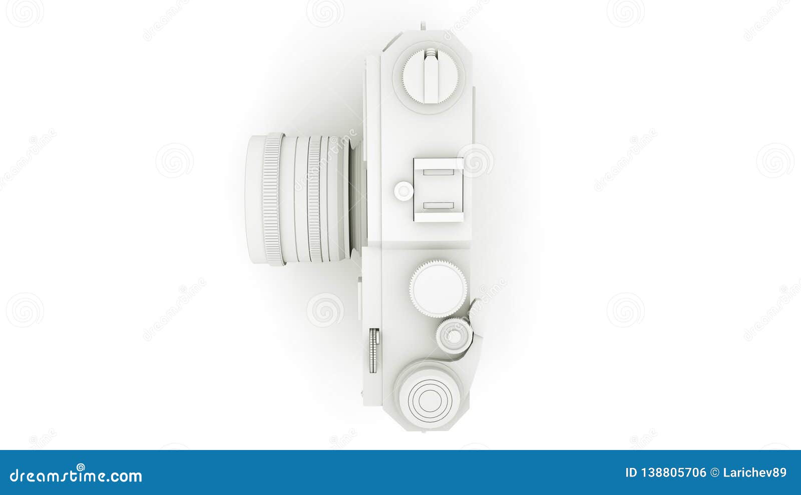 Black and White Camera 3D Illustration. Top View Stock Illustration ...