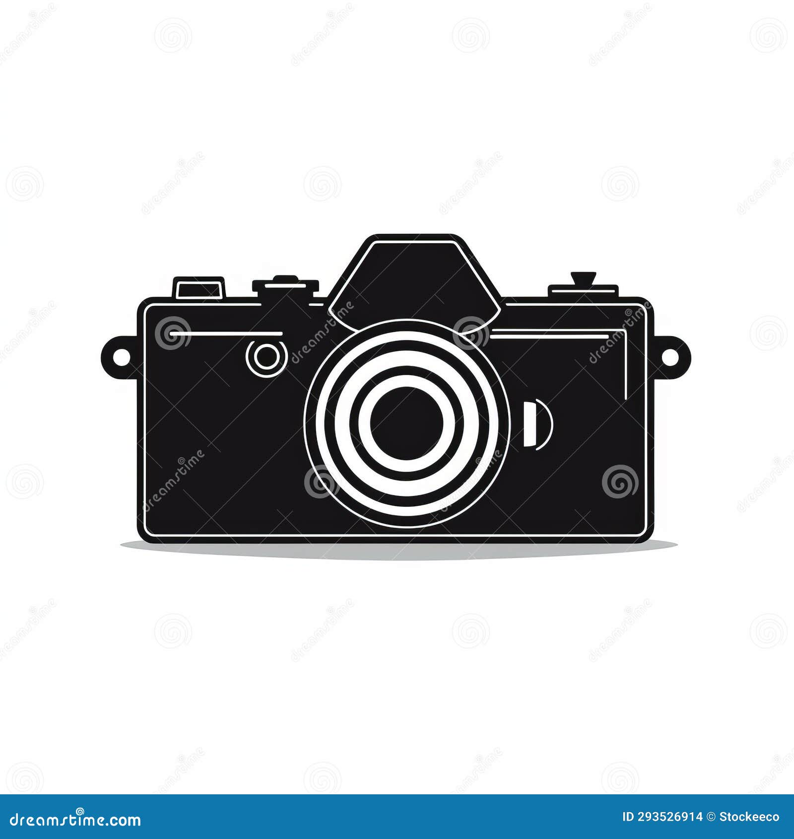 Minimalistic Black Camera Icon on White Background Stock Illustration ...