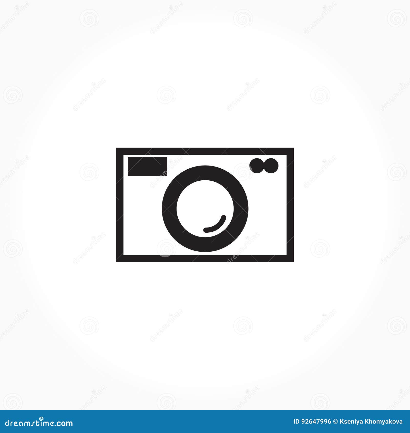 Black and White Camera Sign Stock Vector - Illustration of icon, flat ...