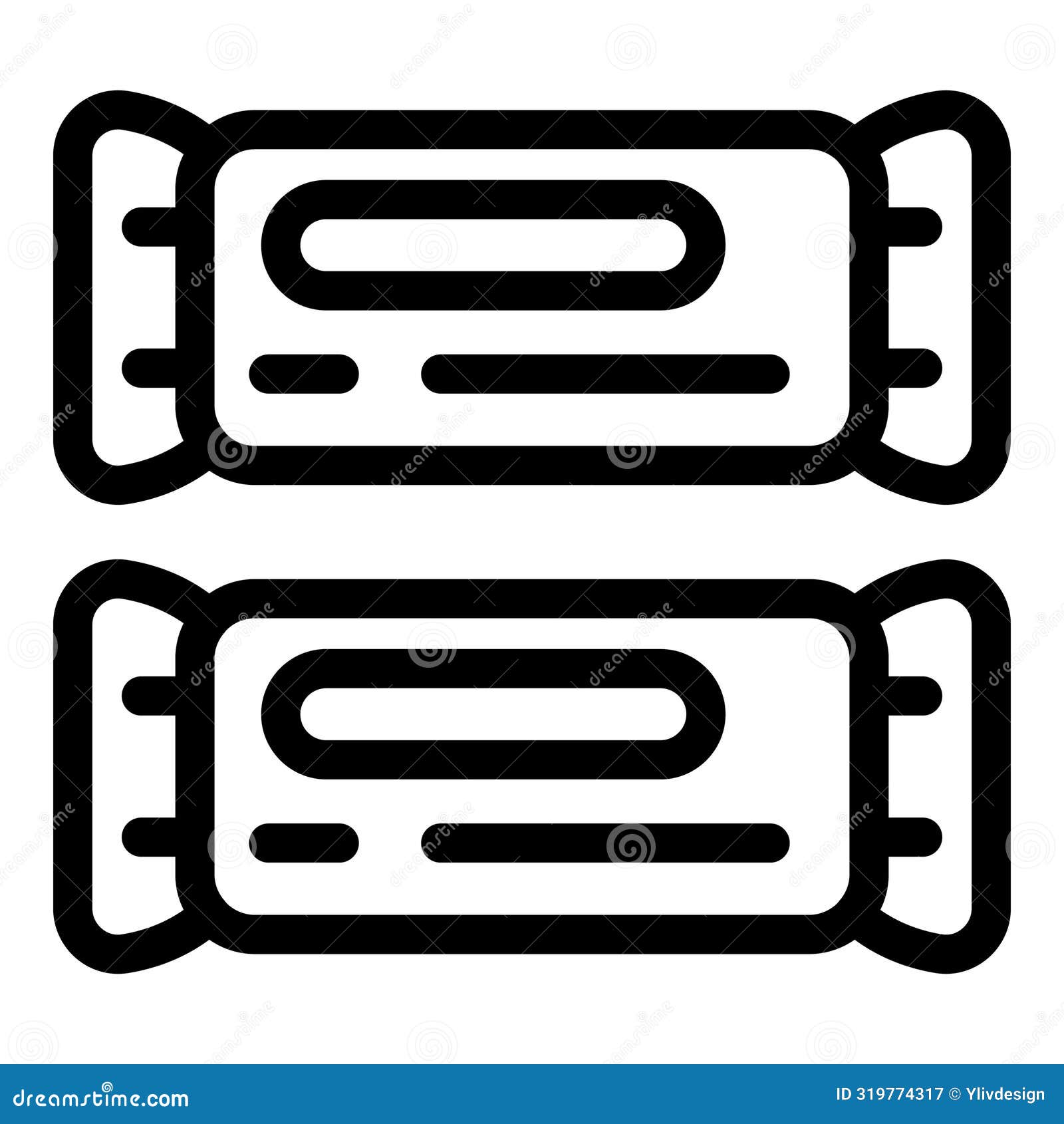 Black and White Vector Illustration of a Classic Candy Wrapper Stock ...