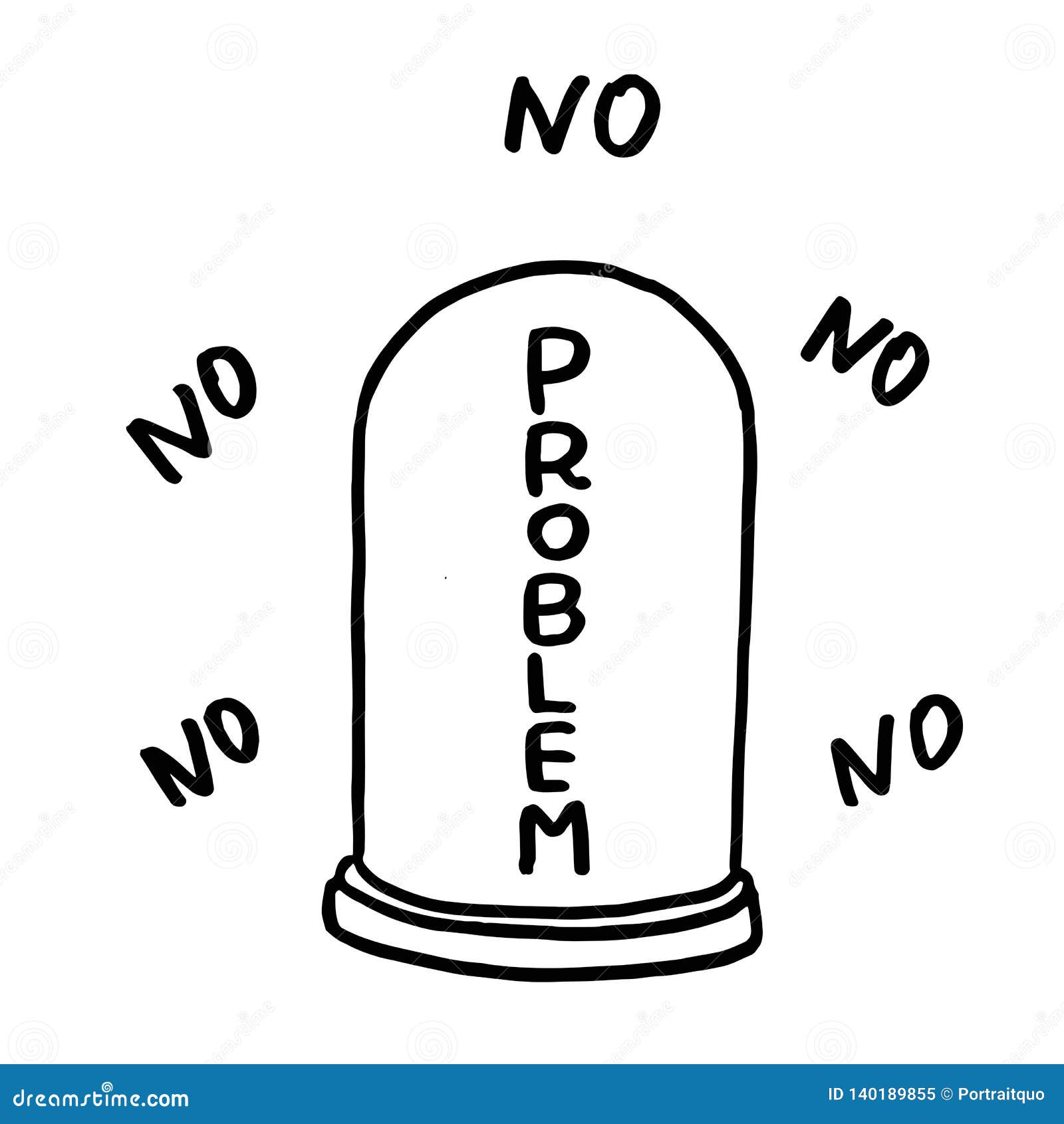 Black and White Card with a Glass Dome Hiding the Problems Stock Vector ...