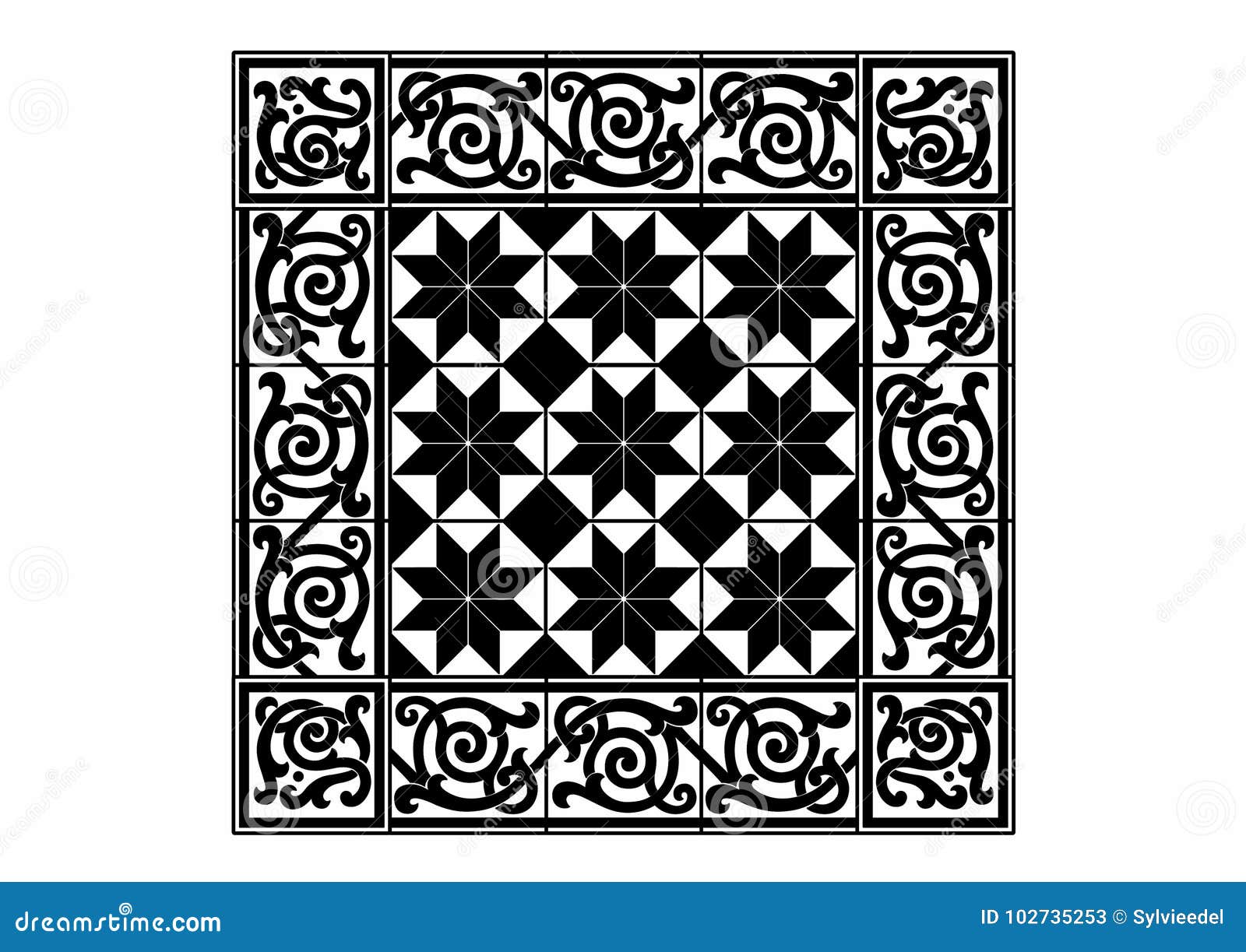 Black and white carpet stock vector. Illustration of rectangular ...