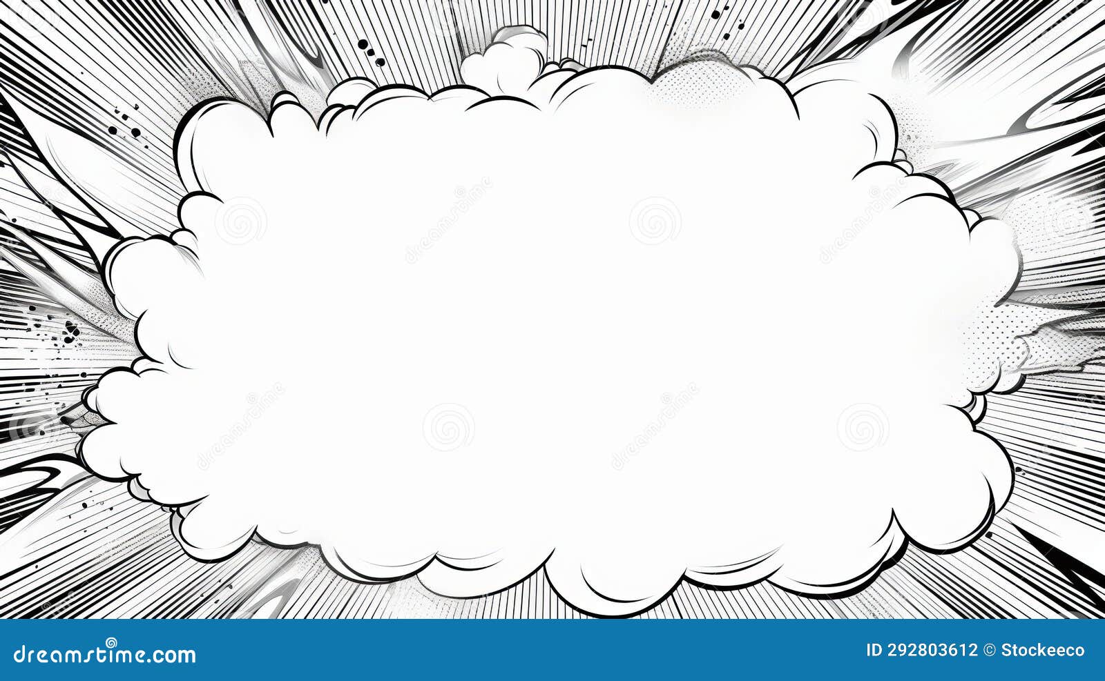 Black and White Cartoon Comic Speech Bubble Background Stock ...