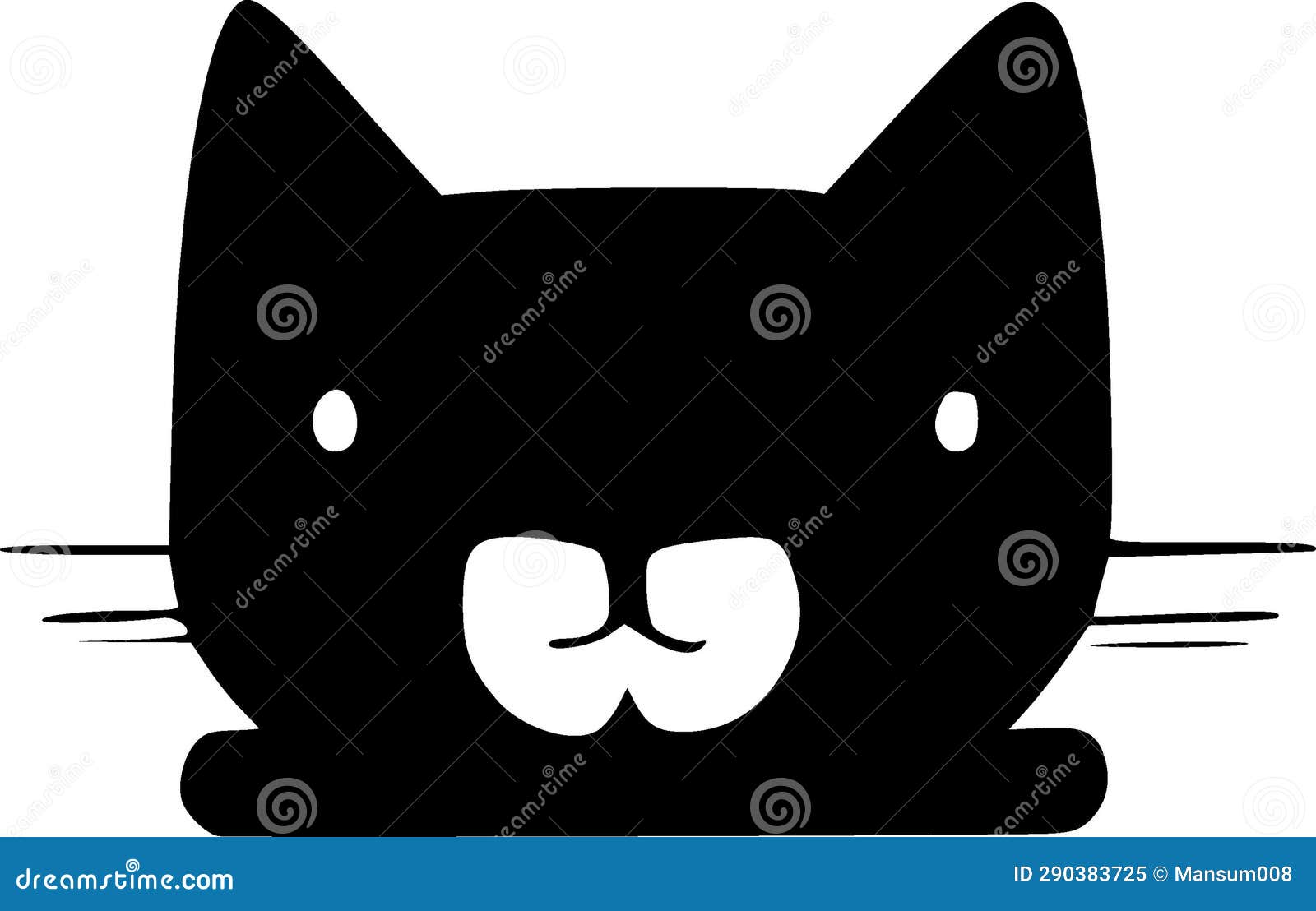 Black and White of Cat Cartoon Stock Illustration - Illustration of ...