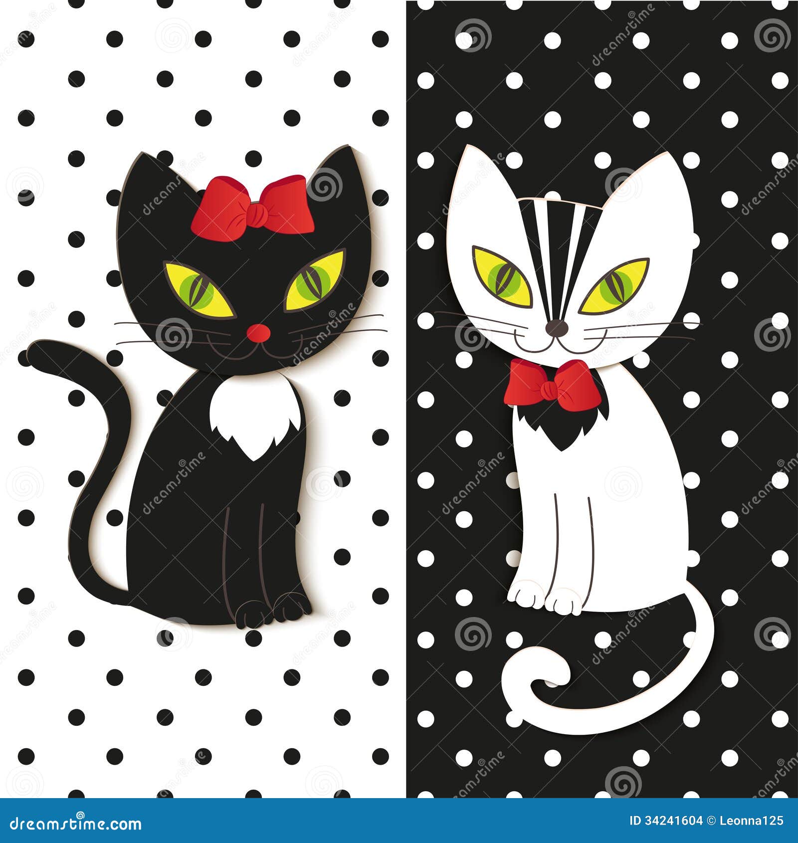 Black and White Cat - Illustration, Stock Illustration - Illustration ...