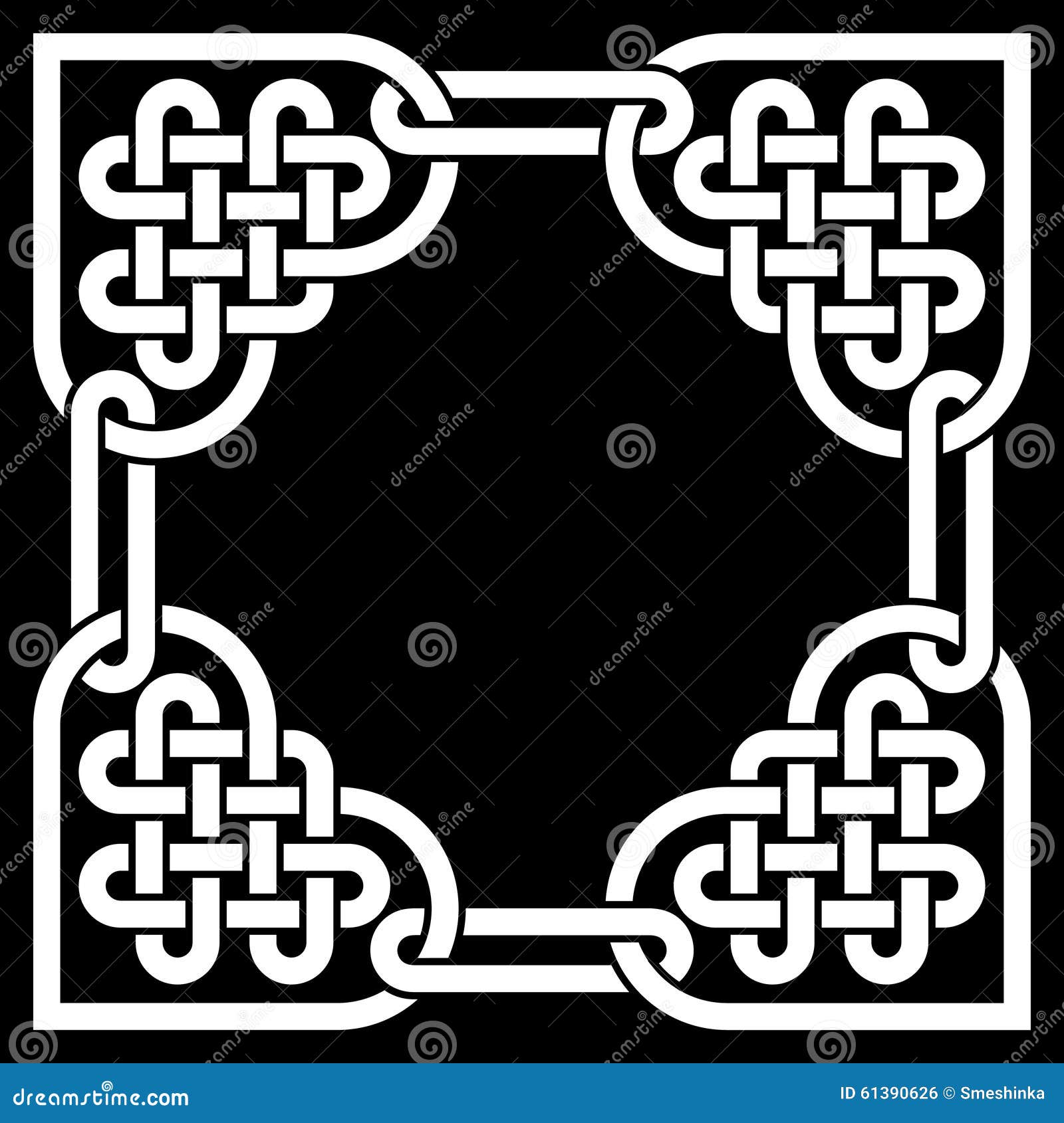 Black and White Celtic Knot Frame, Made of Heart Shaped Knots Stock ...