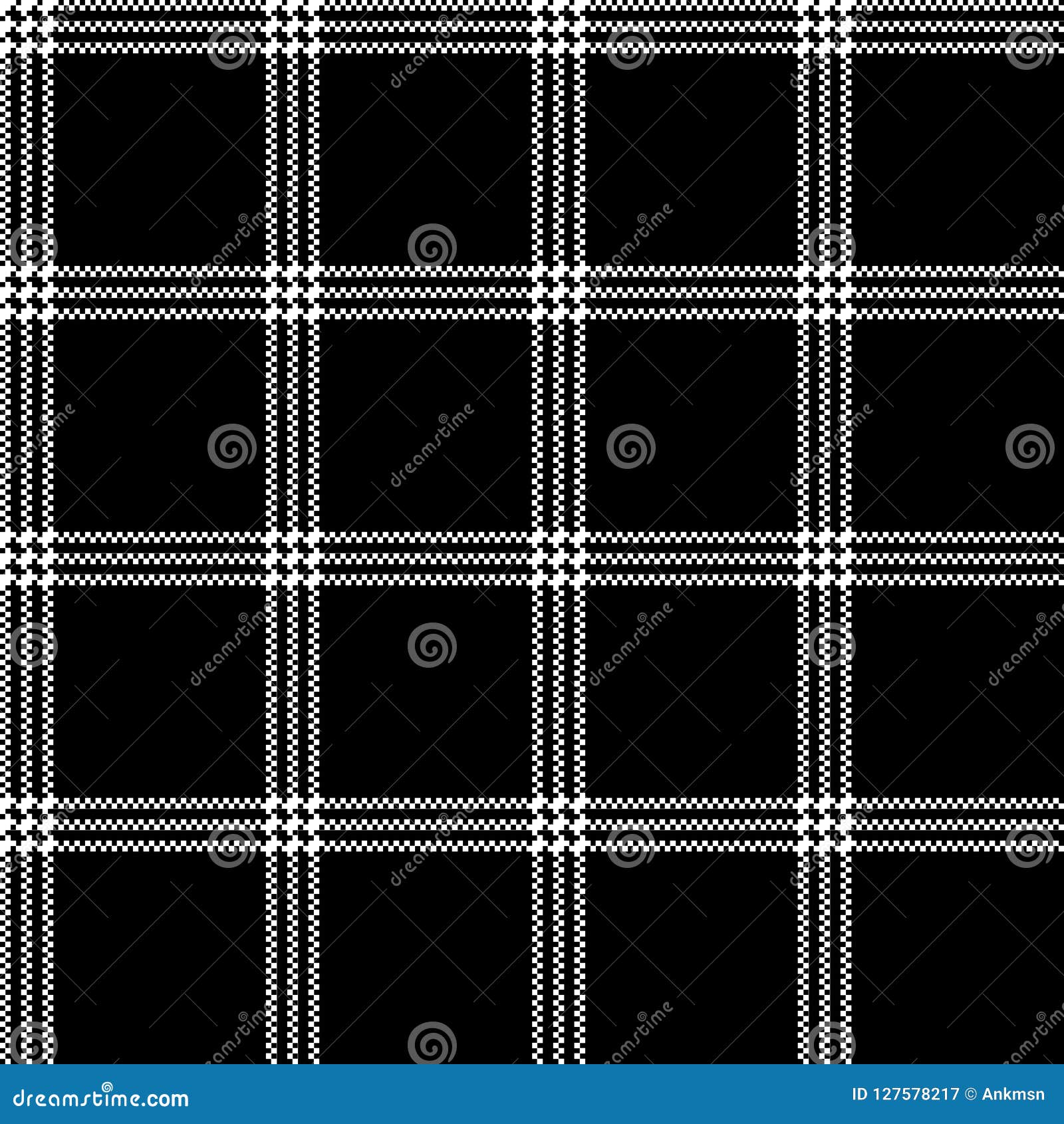 Black White Check Fabric Texture Simple Seamless Pattern Stock Vector ...