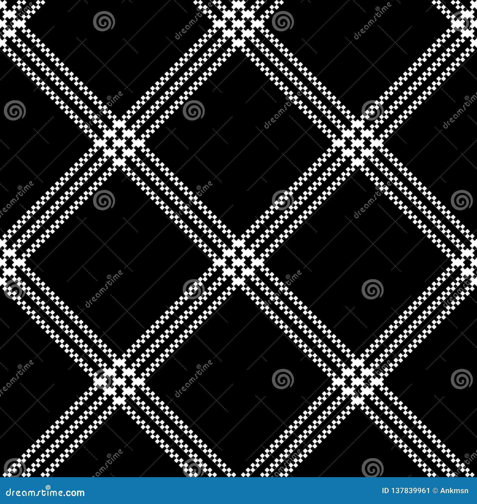 Black White Check Fabric Texture Simple Seamless Pattern Stock Vector ...