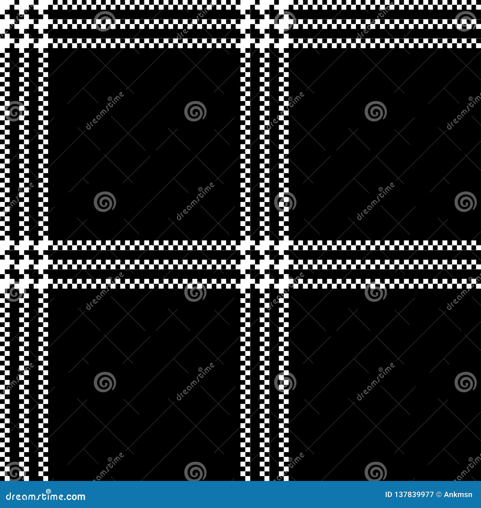 Black White Check Fabric Texture Simple Seamless Pattern Stock Vector ...