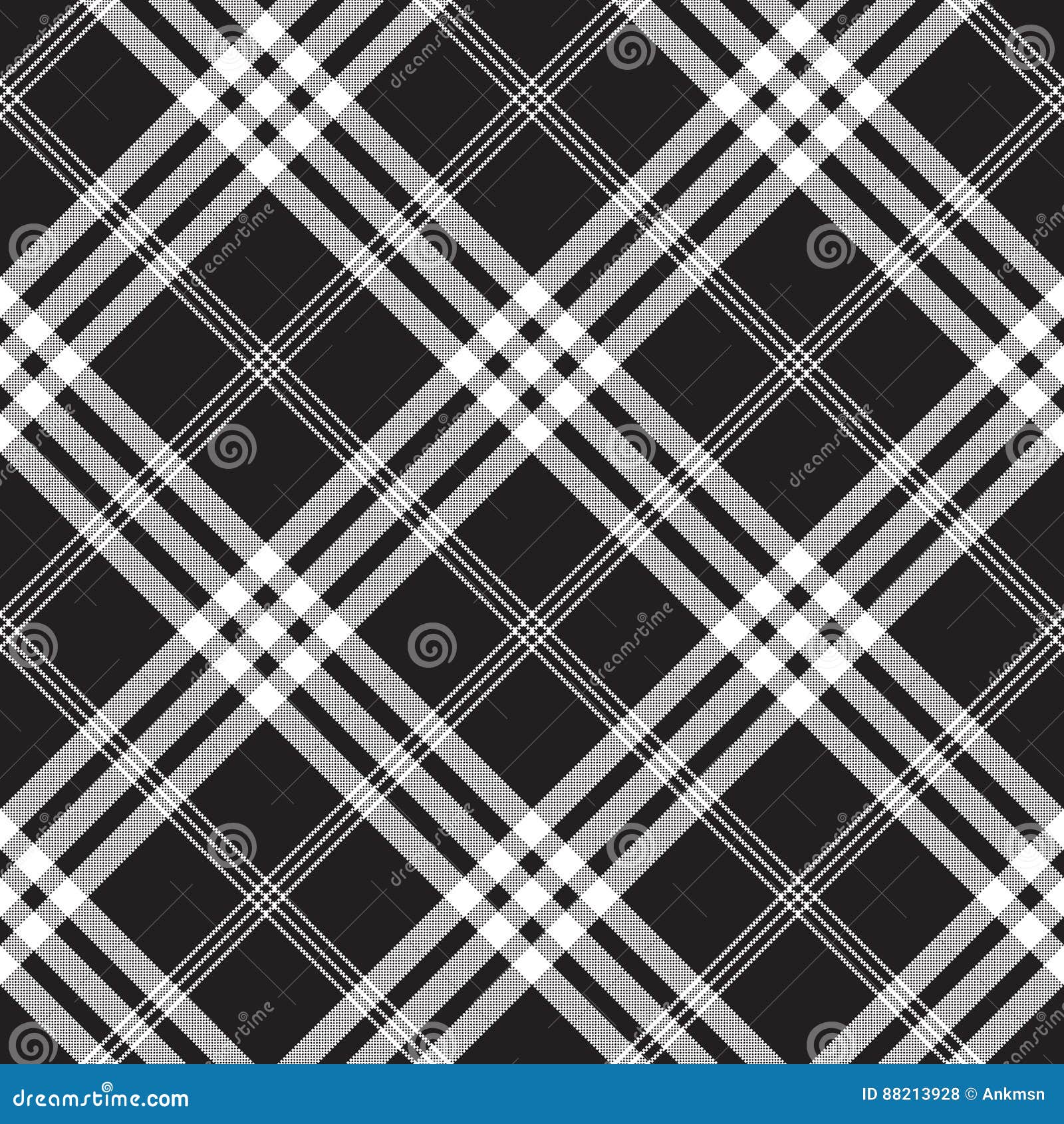 Black and White Check Pixel Square Fabric Texture Seamless Pattern ...