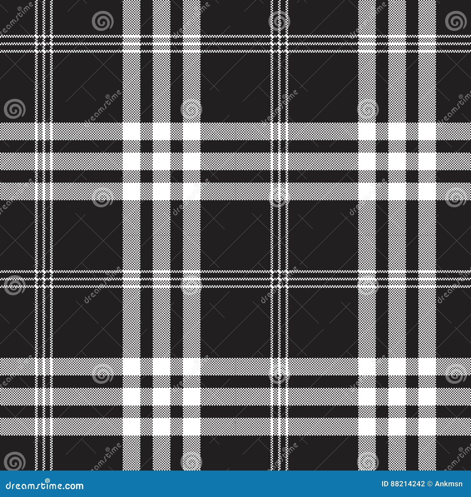 Black and White Check Pixel Square Fabric Texture Seamless Pattern ...