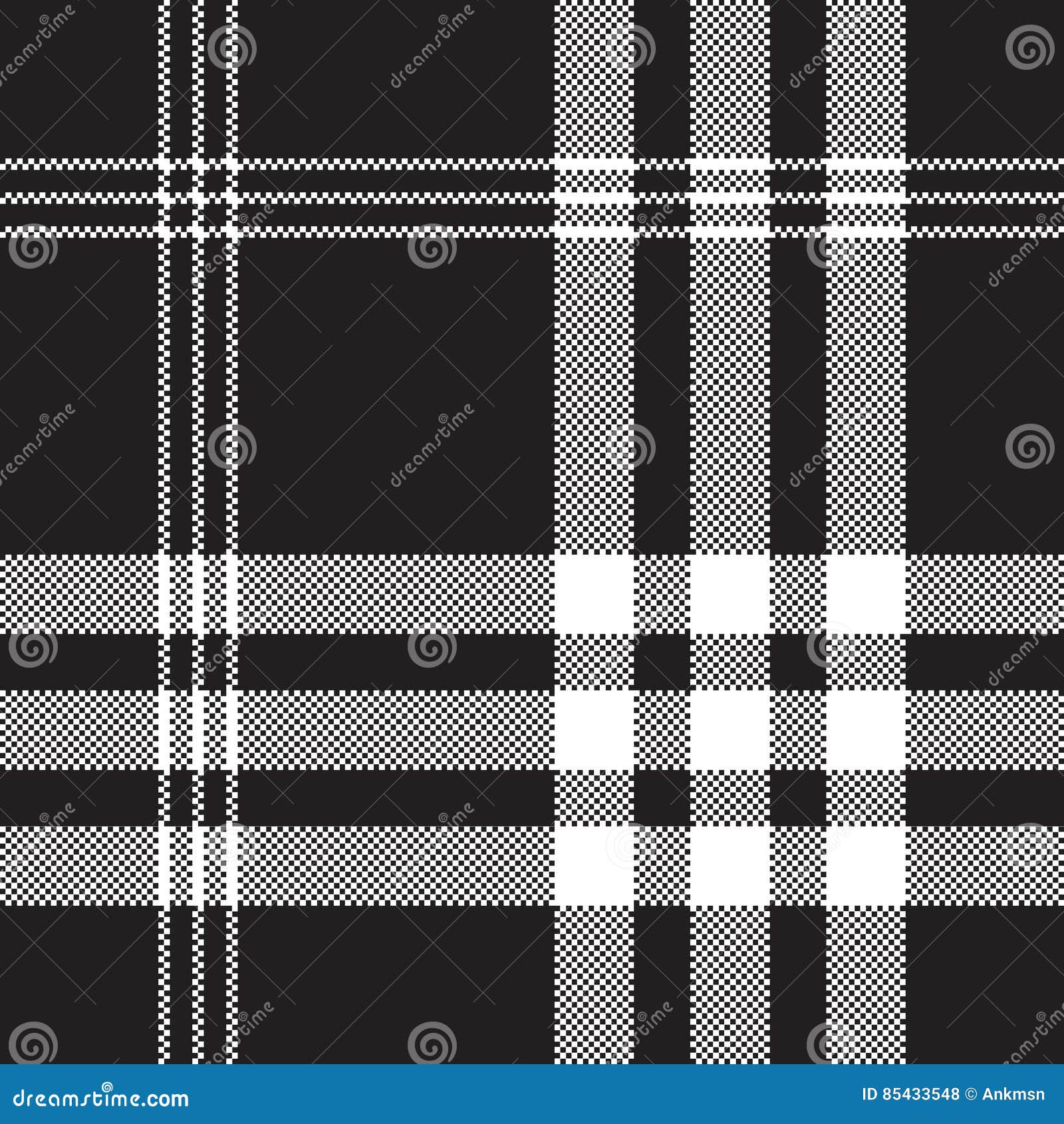 Black and White Check Pixel Square Fabric Texture Seamless Stock Vector ...