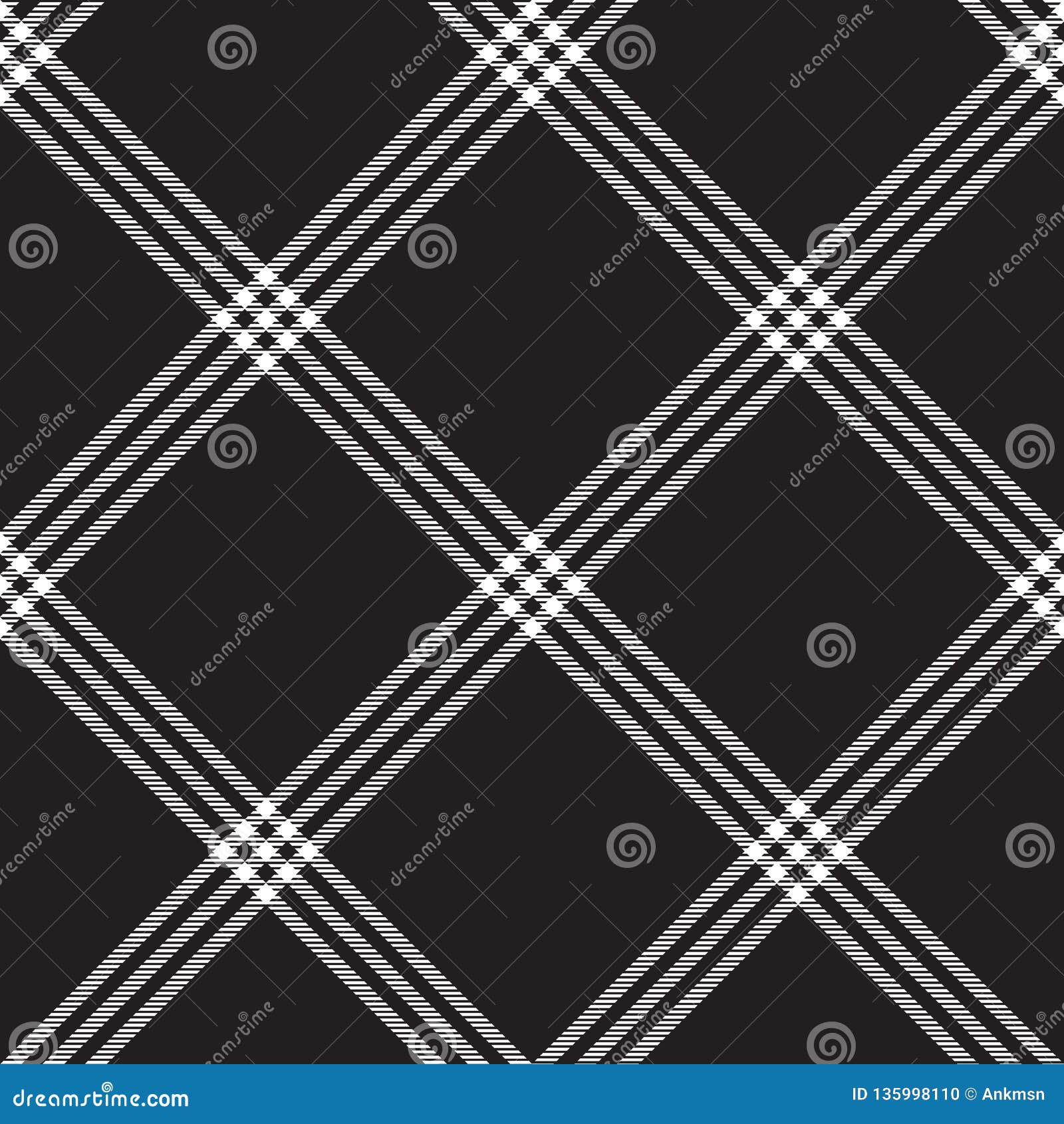 Black White Check Plaid Fabric Texture Seamless Pattern Stock Vector ...