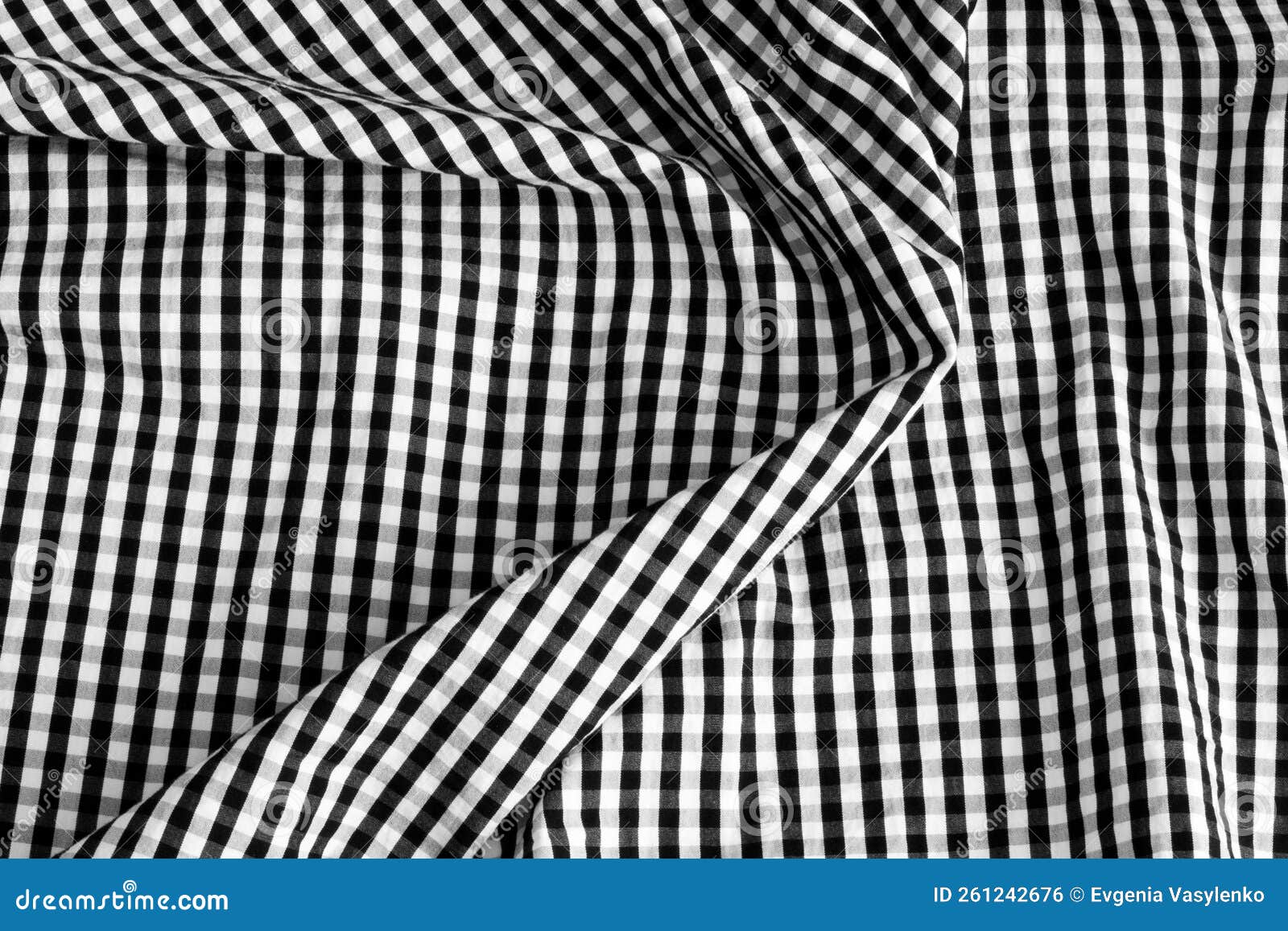 Black and White Checked Fabric. Stock Photo - Image of food, fashioned ...