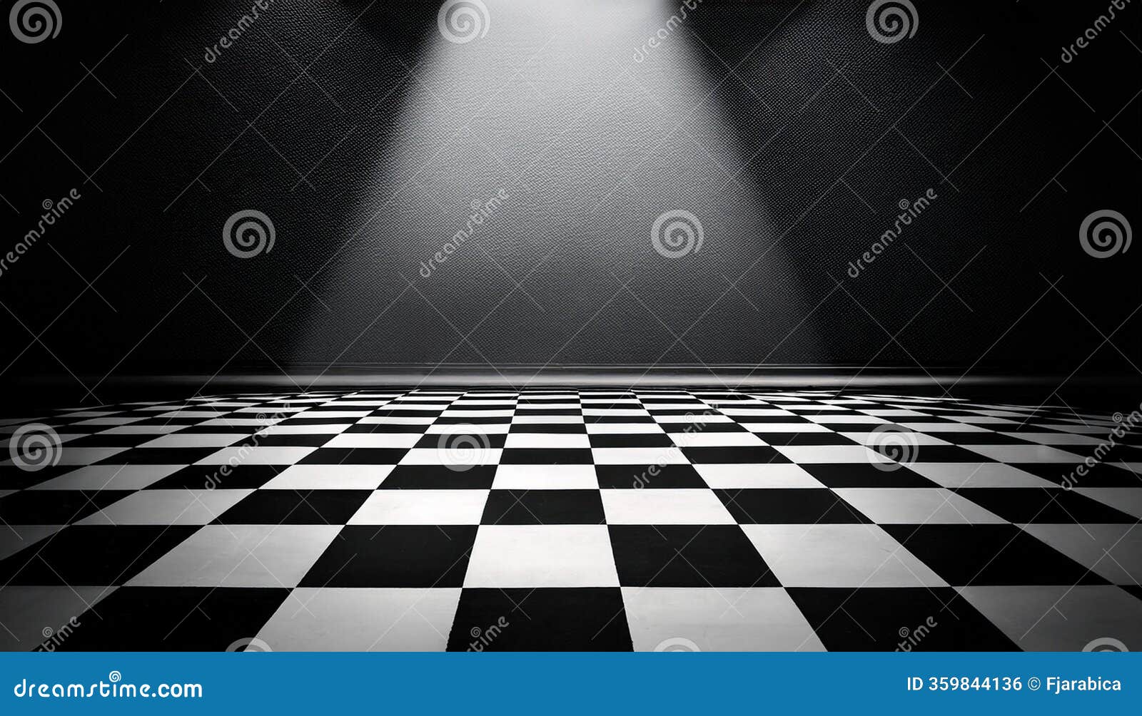 Black and White Checkerboard Background with Light Stock Illustration ...