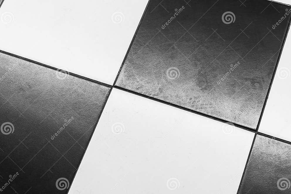 Black and White Checkerboard Floor Pattern in a Modern Interior Space ...