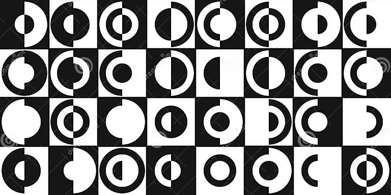Black and White Checkerboard Pattern, Circles Inside. Stock ...