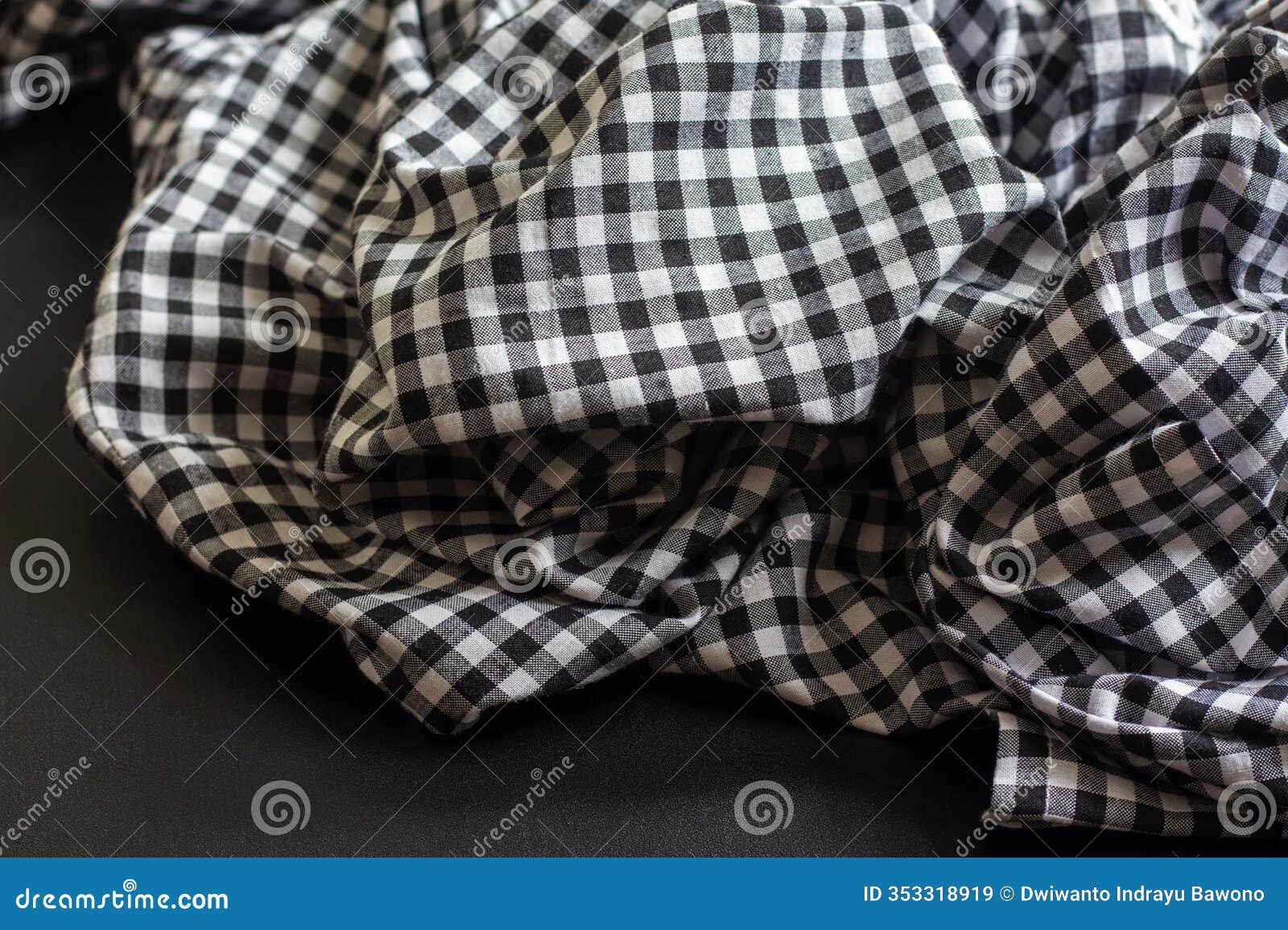Black and White Checkered Fabric Pattern Texture Stock Image - Image of ...