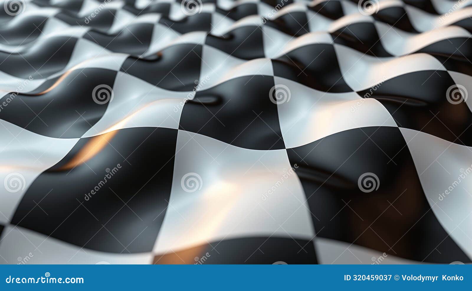 Black and White Checkered Flag Pattern with Wavy Texture Stock Image ...