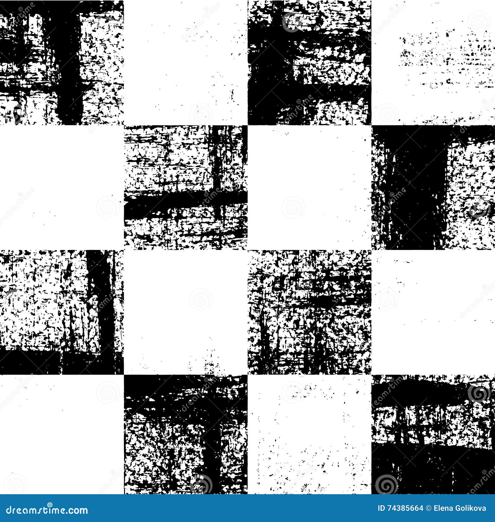 Black and White Checkered Grunge Pattern Stock Vector - Illustration of ...
