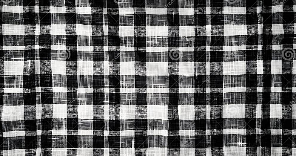 Black & White Checkered Linen Fabric Texture Stock Illustration ...