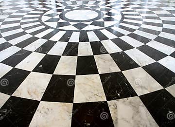 Black and White Checkered Marble Floor Pattern Stock Photo - Image of ...
