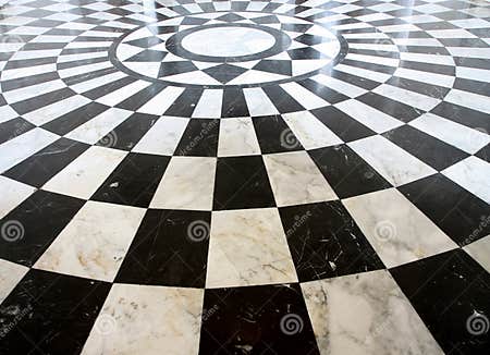 Black and White Checkered Marble Floor Pattern Stock Photo - Image of ...
